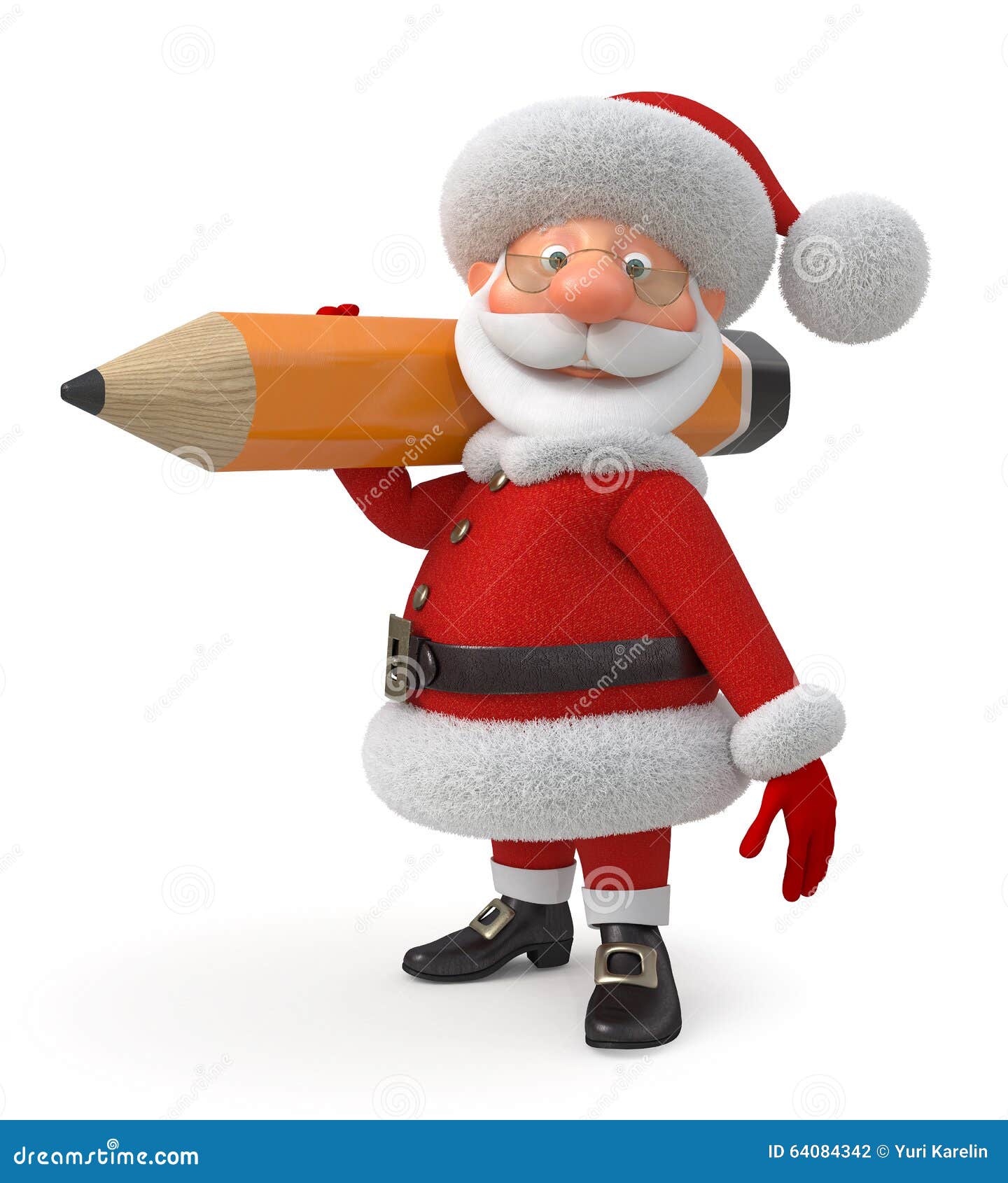 Santa Claus avec un crayon illustration stock. Illustration du santa ...