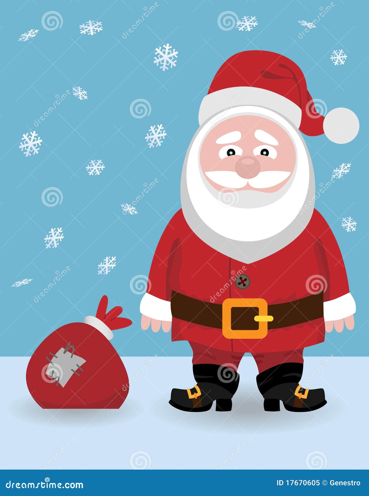 Santa Claus with a bag stock vector. Illustration of decor - 17670605