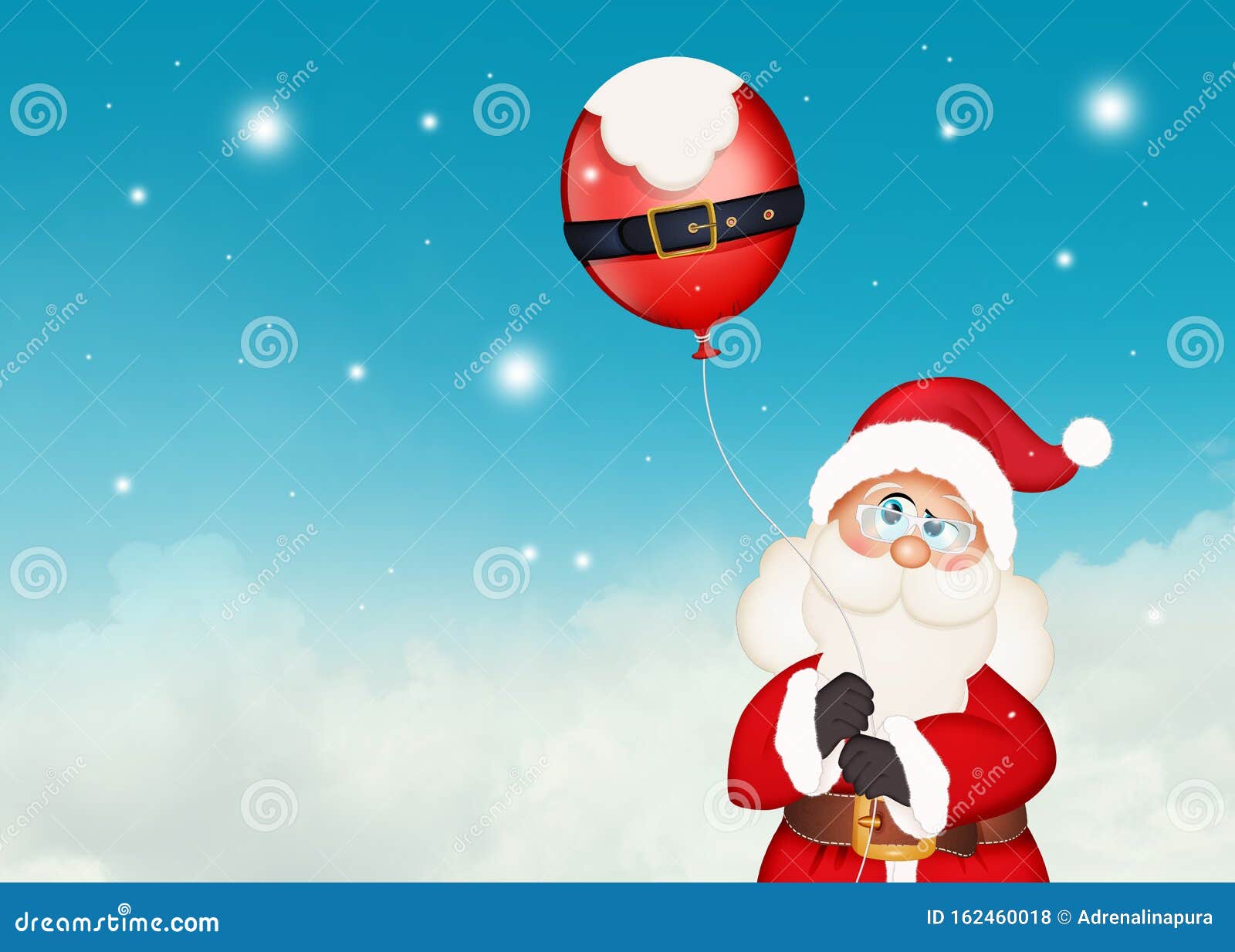 Santa Claus with balloons stock illustration. Illustration of santa ...