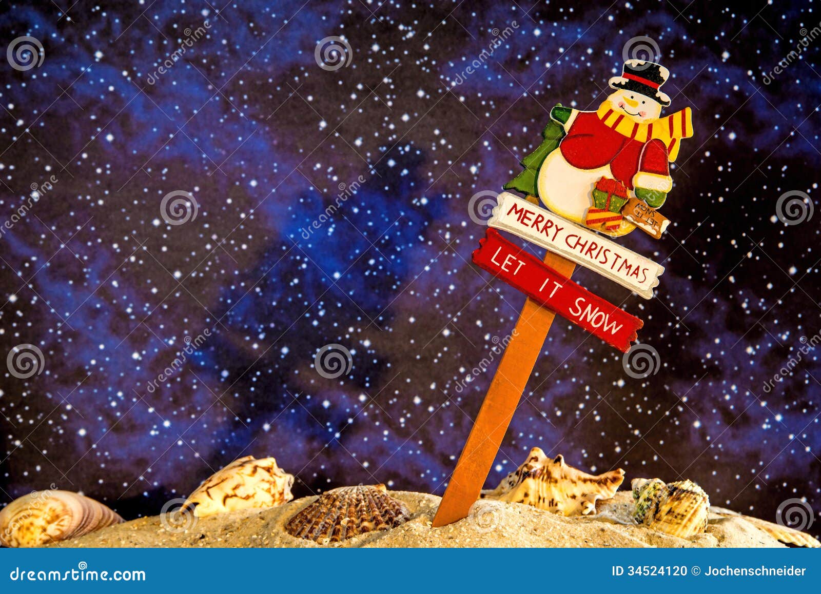 Santa Claus on a Beach at Night Stock Photo - Image of holiday ...