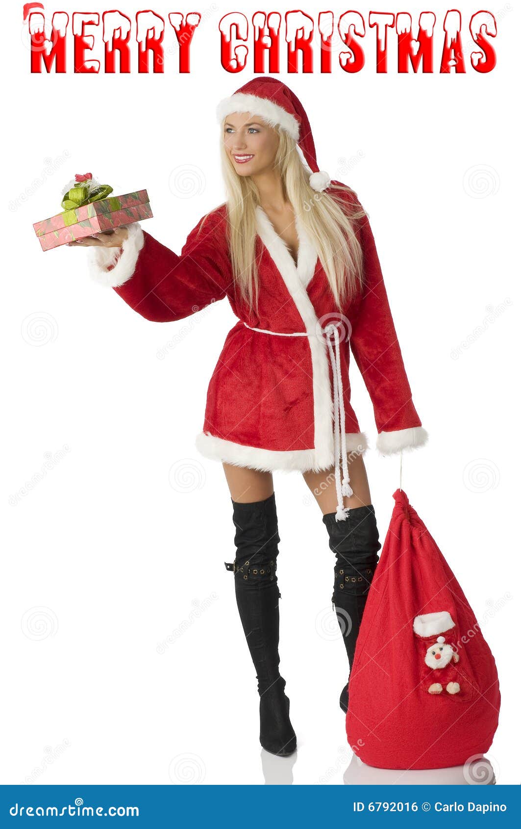 Santa claus with beg stock photo. Image of present, boot - 6792016