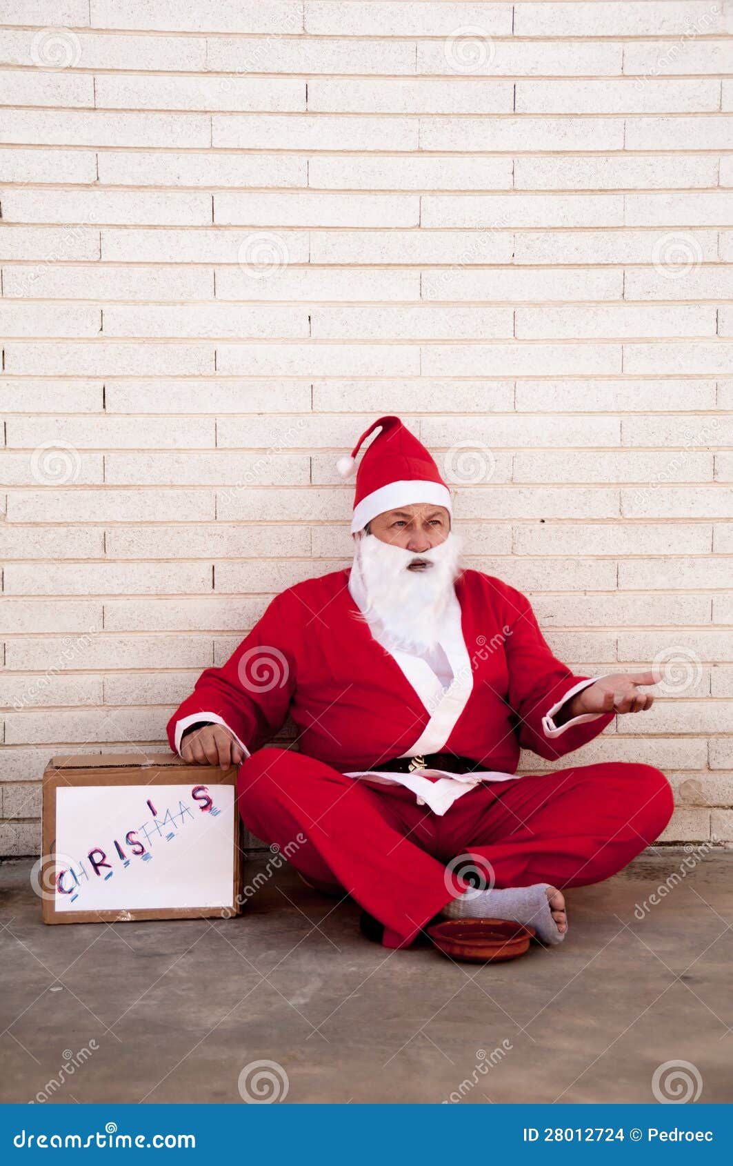 Santa Claus begging stock photo. Image of claus, urban - 28012724