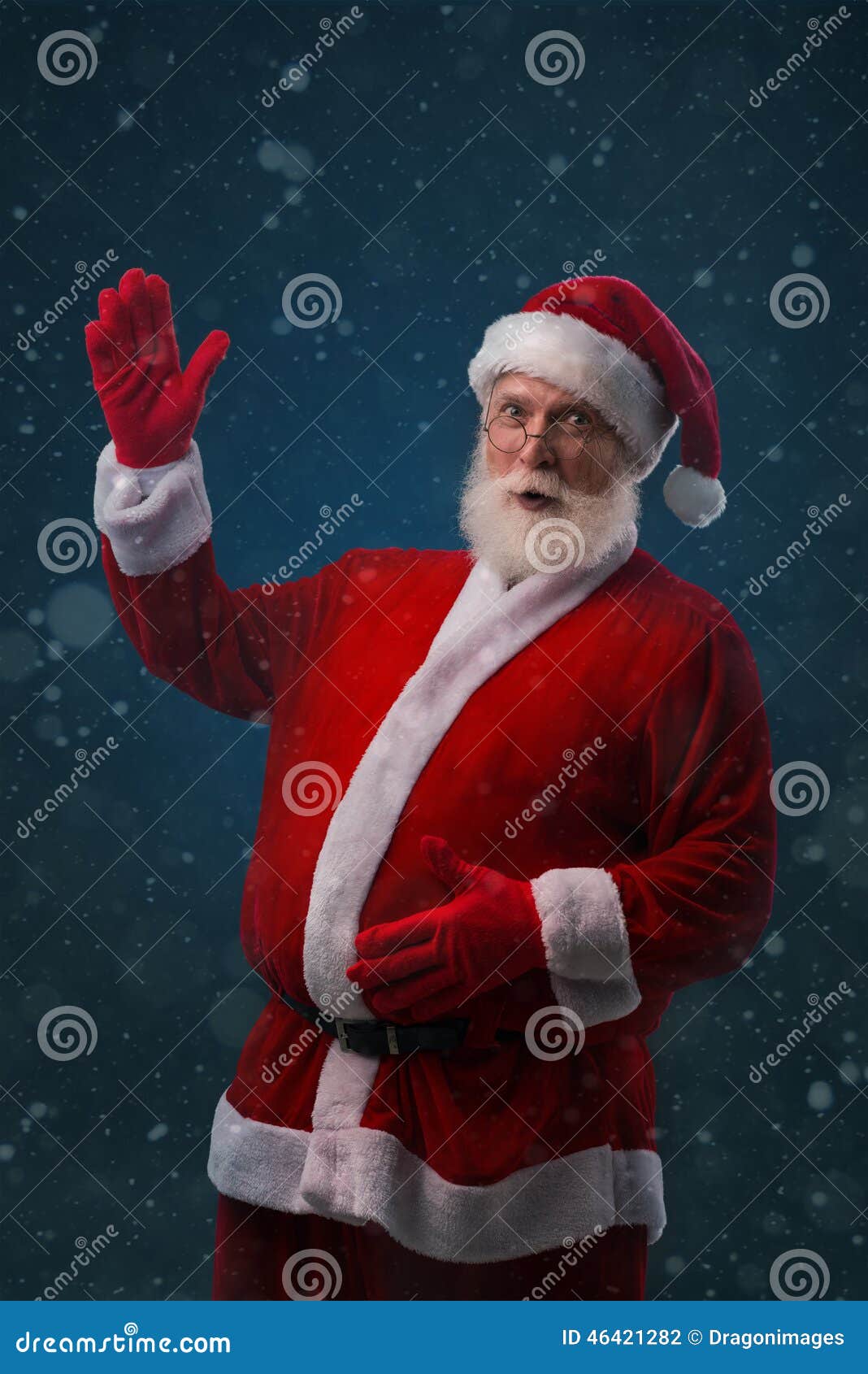 Santa Claus with big belly stock photo. Image of portrait - 46421282