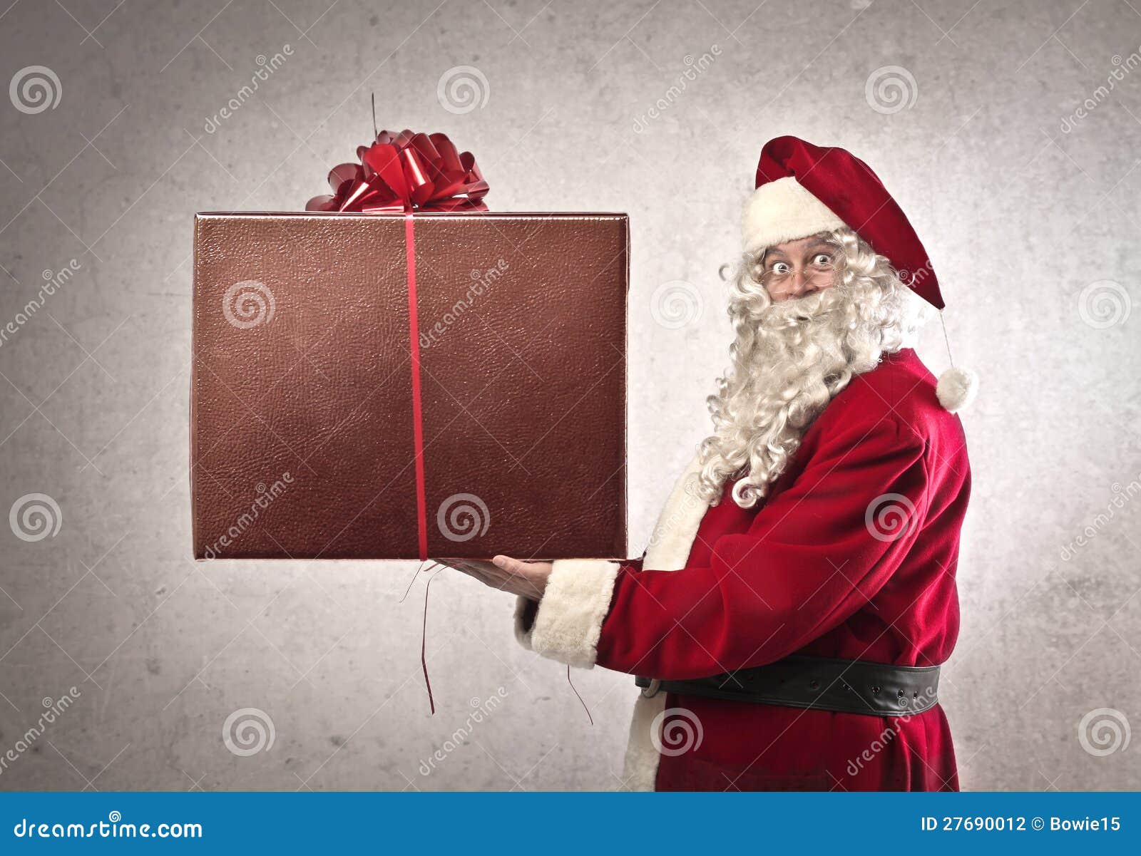 Santa Claus Big Present stock photo. Image of caucasian - 27690012