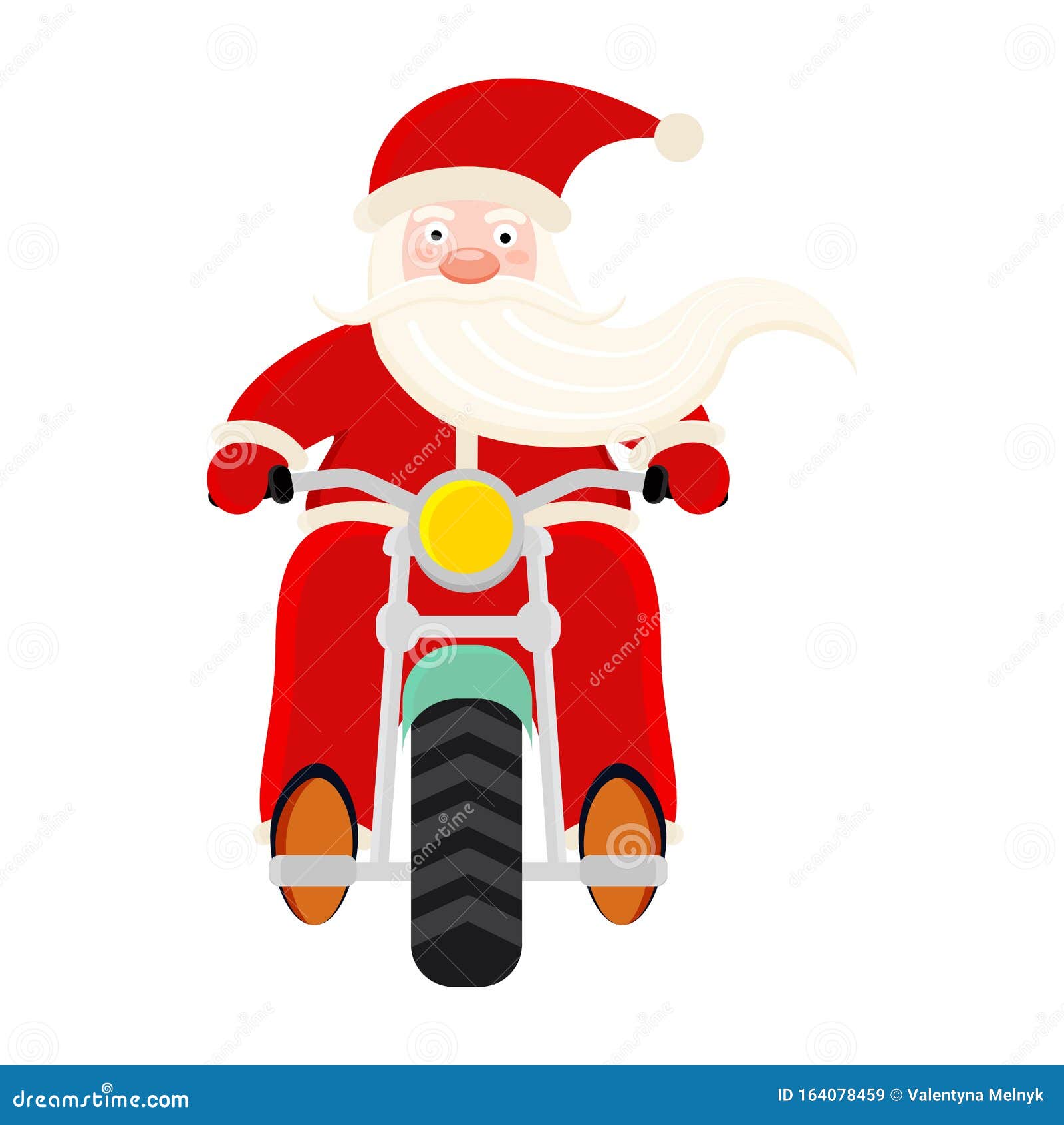 Santa Claus Biker Vector Illustration Stock Vector - Illustration of ...