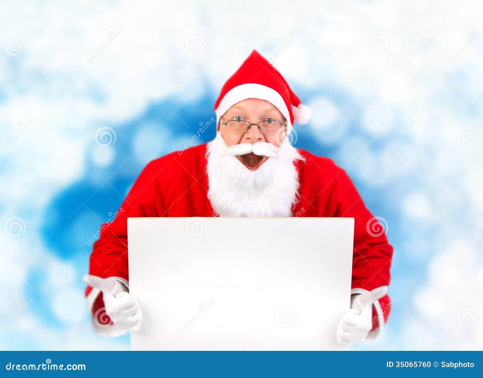 Santa Claus with Blank Board Stock Photo - Image of face, claus: 35065760