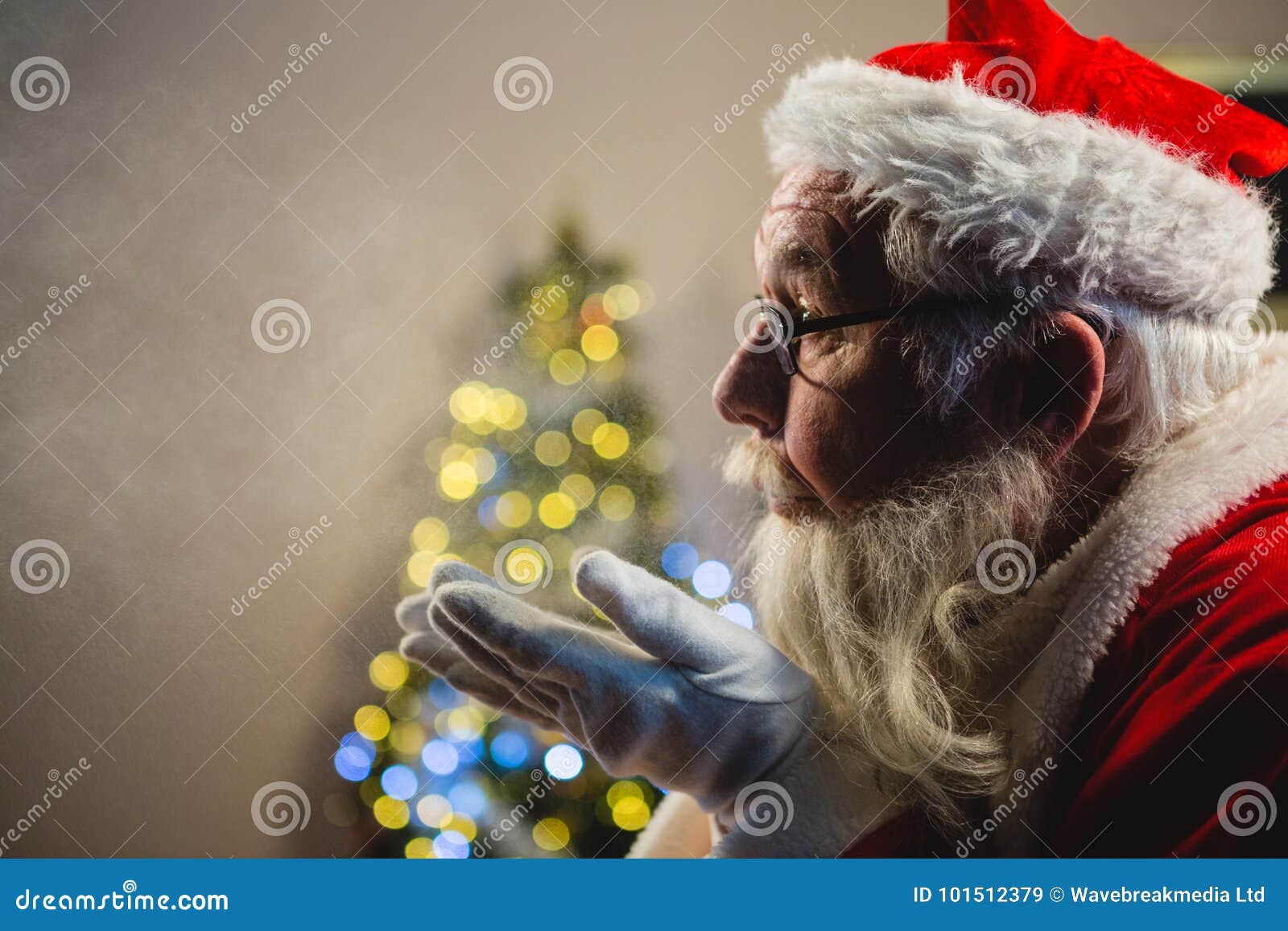 Santa Claus blowing kiss stock image. Image of caucasian - 101512379
