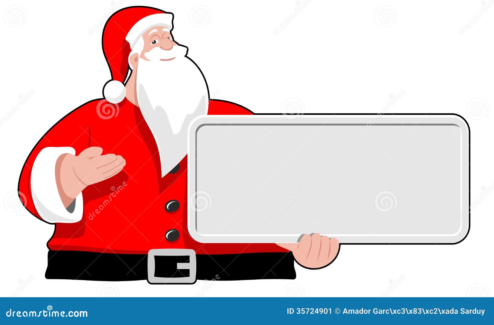 Santa Claus with board stock illustration. Illustration of gift - 35724901