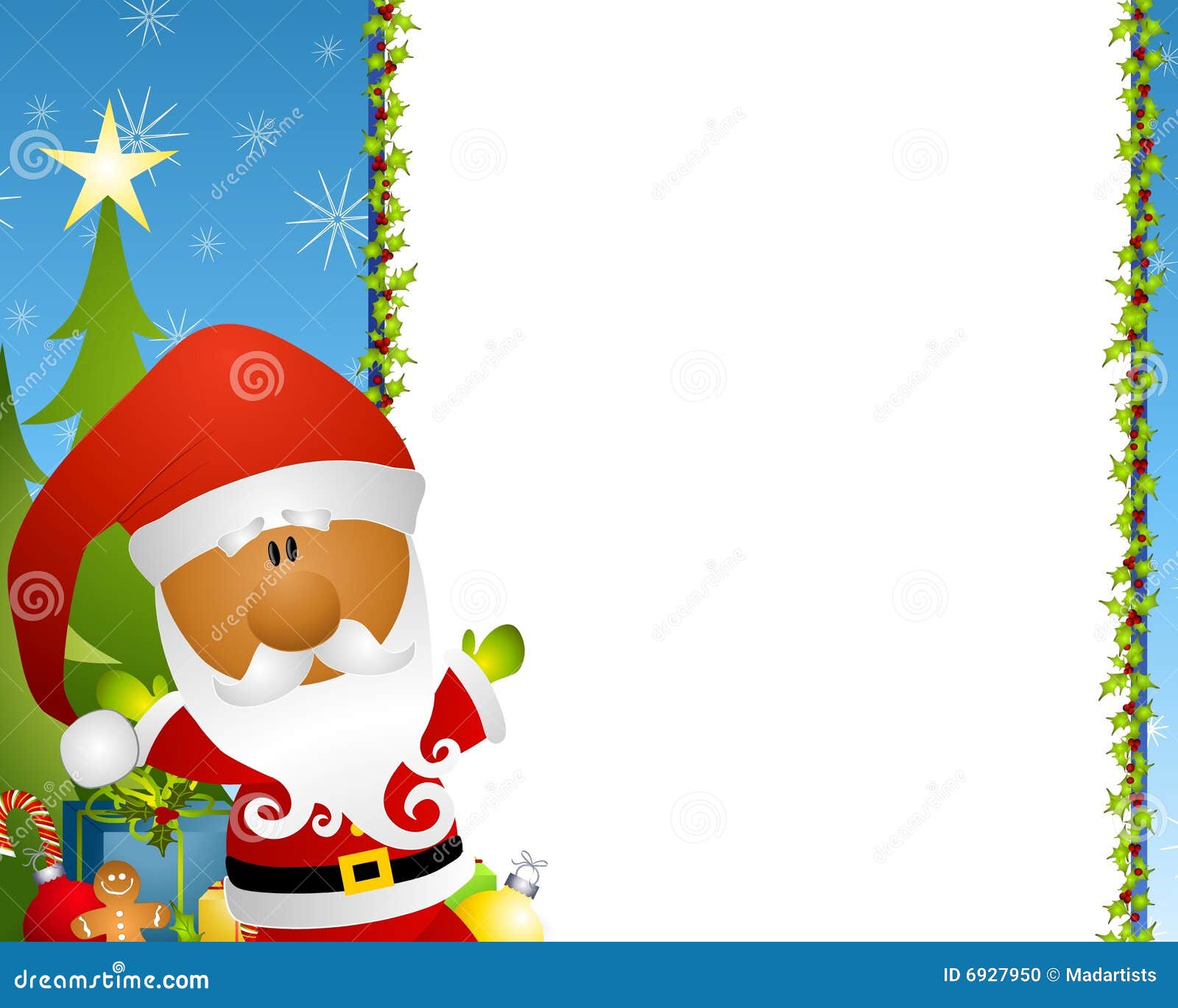 Santa Claus Border 2 stock illustration. Illustration of presents - 6927950
