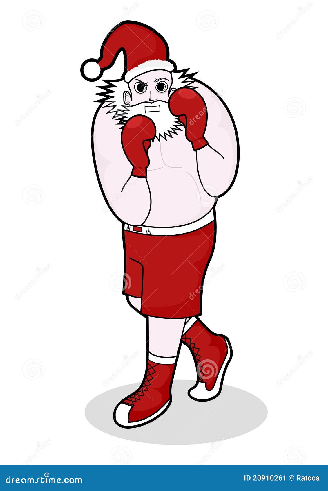 Santa claus boxing stock vector. Illustration of disguised - 20910261
