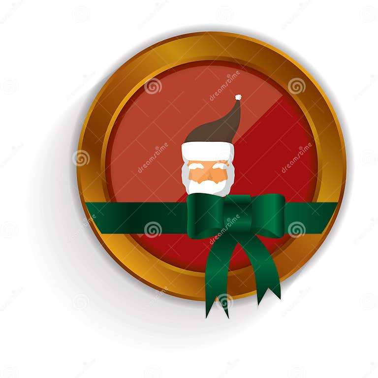 Santa Claus Button. Vector Illustration Decorative Design Stock Vector ...