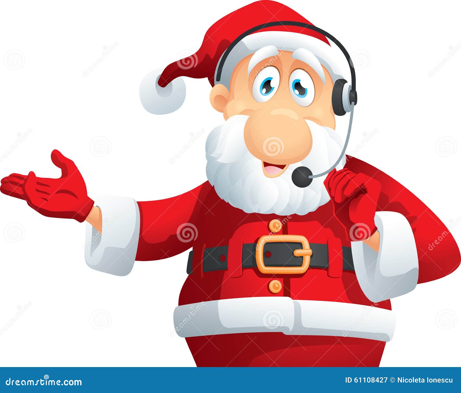 Santa Claus Call Center Vector Cartoon Illustration de Vecteur ...