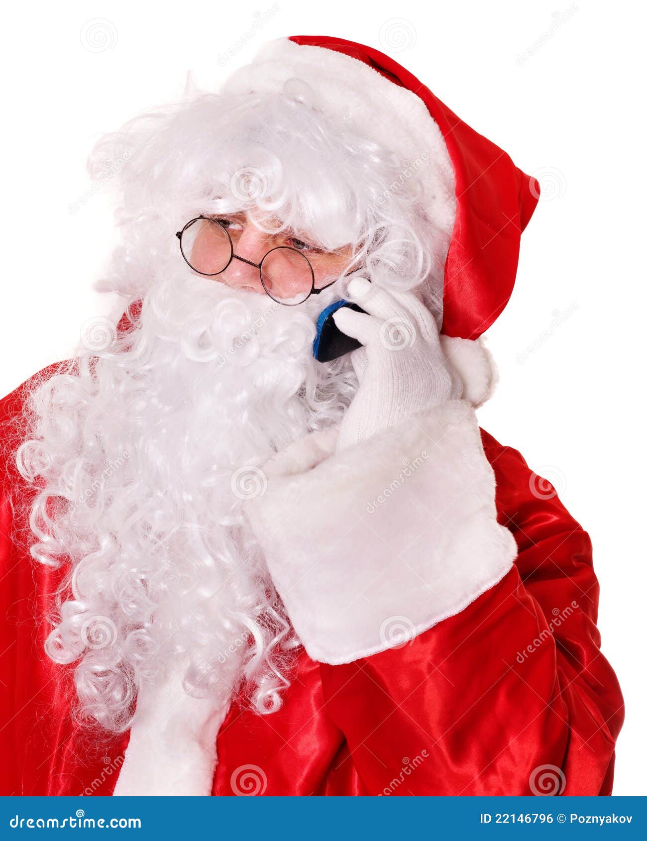 Santa Claus Calling by Phone. Stock Photo - Image of person, copy: 22146796
