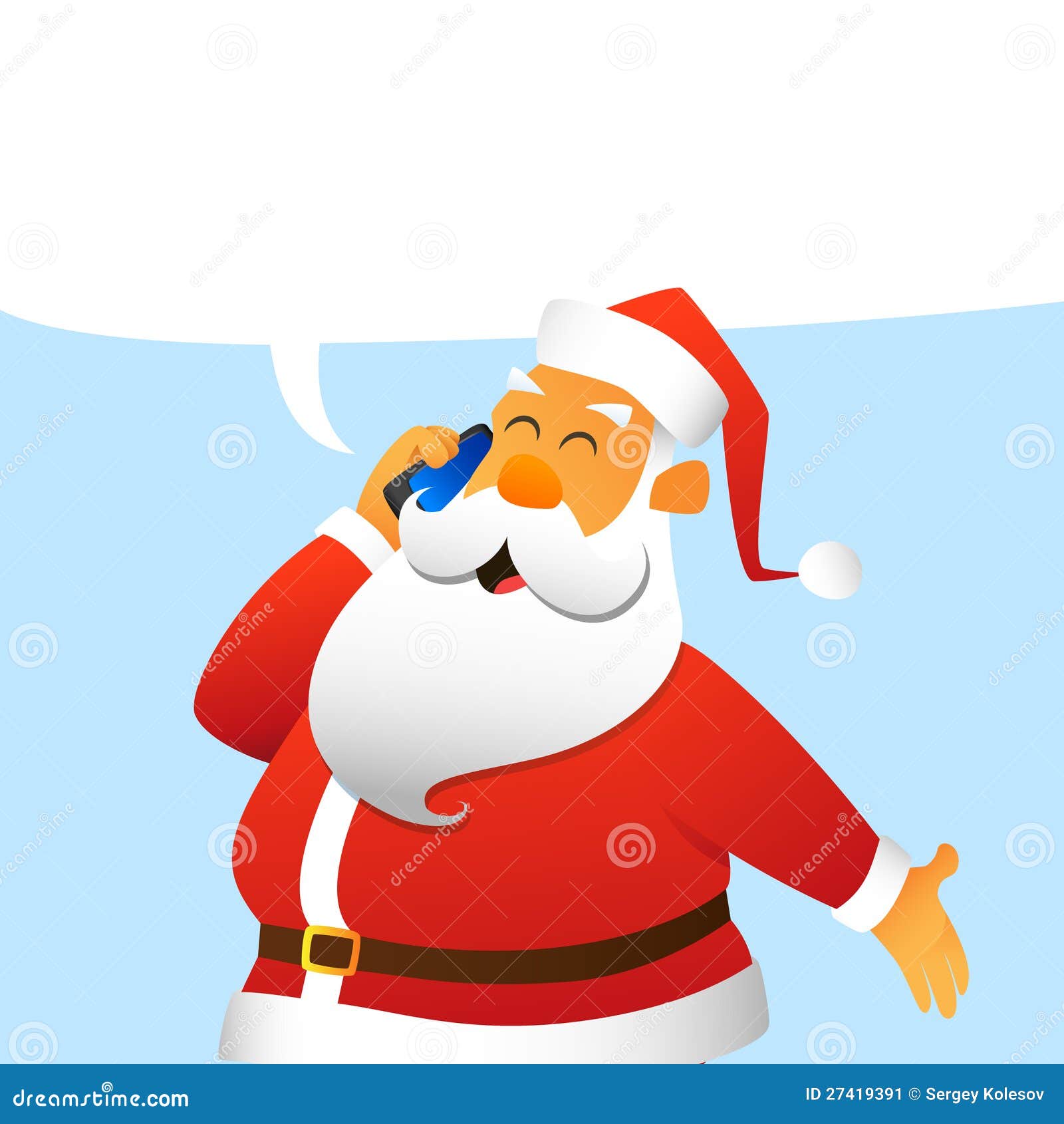 Santa Claus calls stock vector. Illustration of phone - 27419391