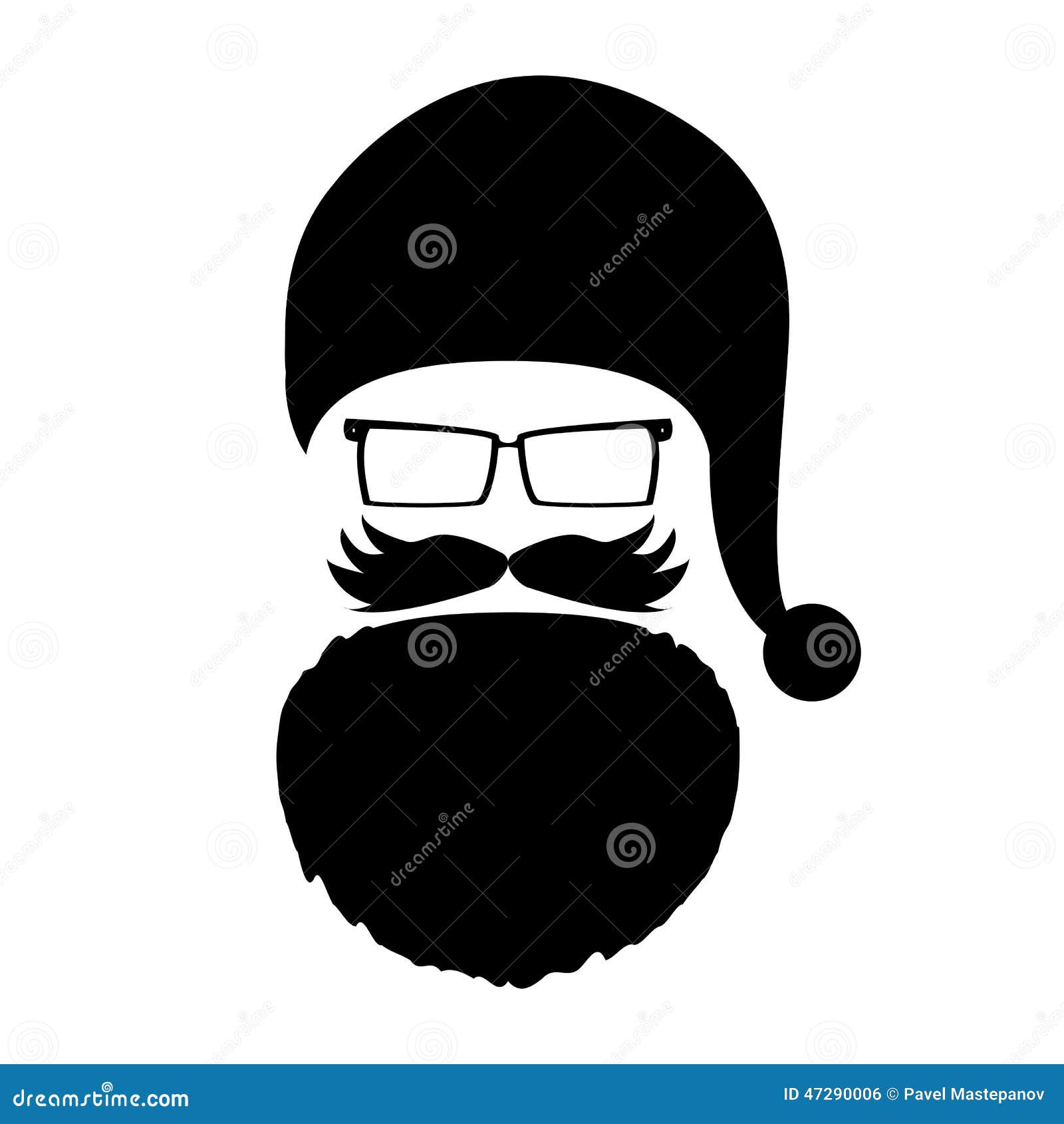 Santa Claus Cap and Mustache Stock Illustration - Illustration of ...
