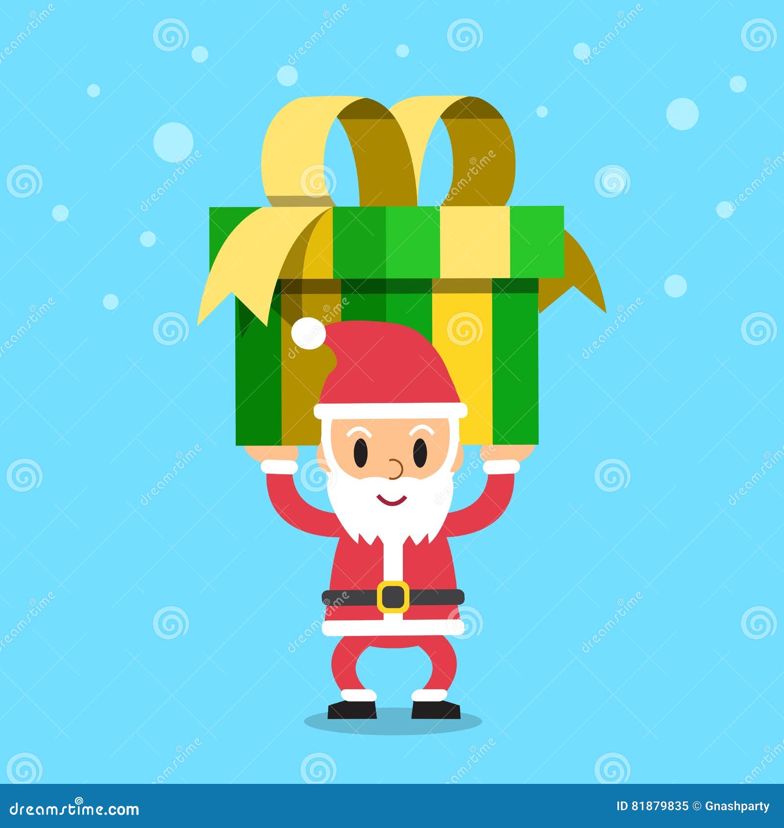 Santa Claus Carrying a Big Gift Box Stock Vector - Illustration of ...