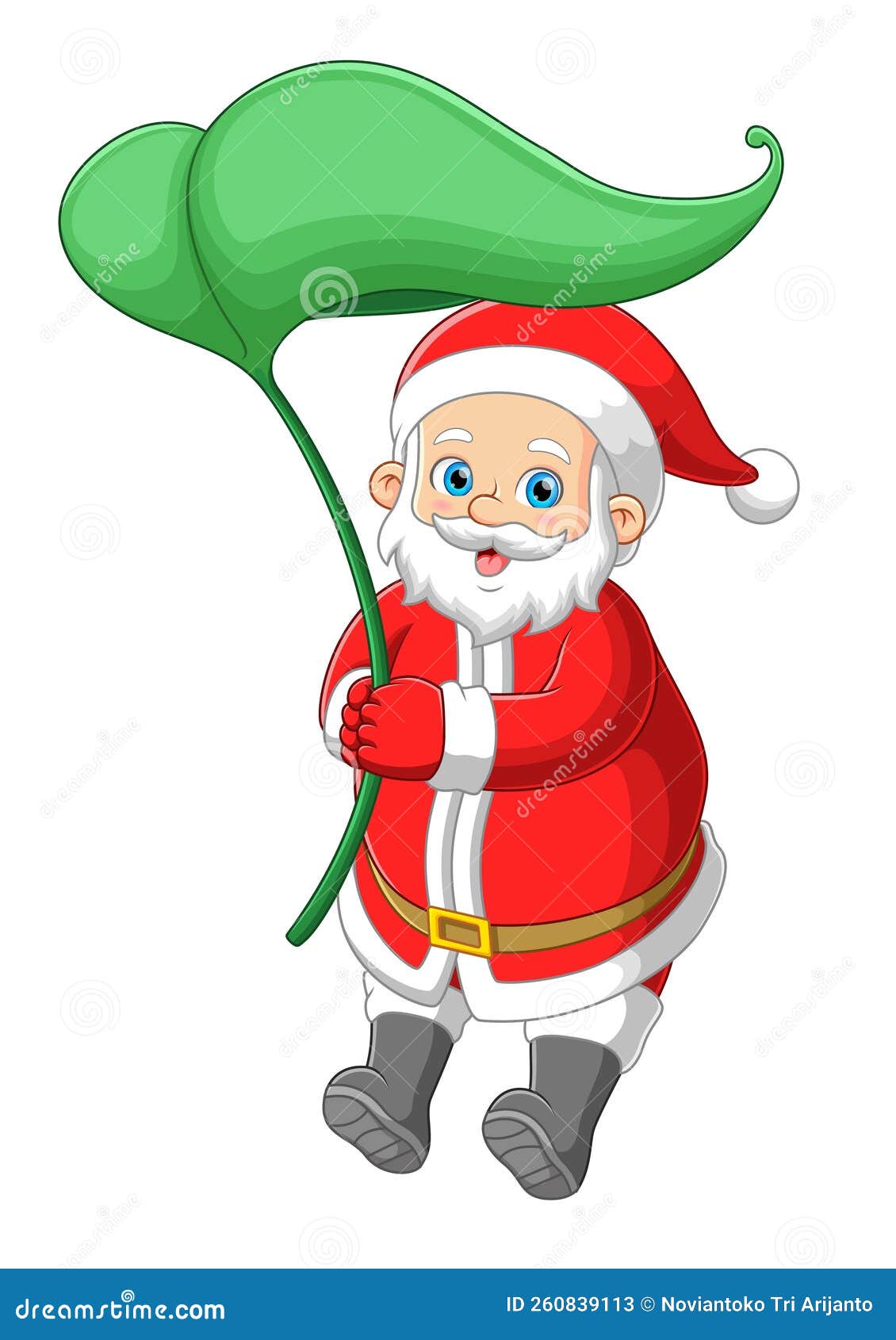 Santa Claus Carrying Big Leaf Stock Vector - Illustration of reindeer ...