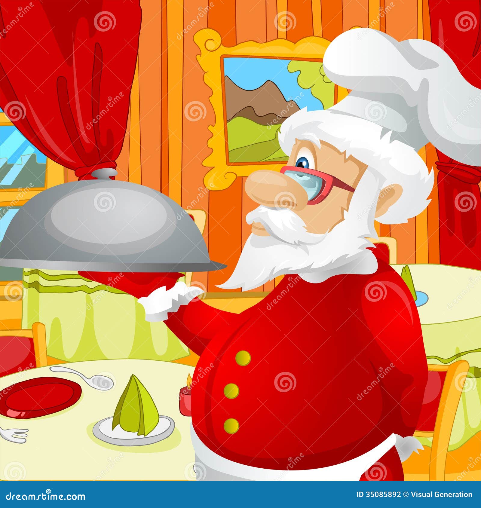 Santa Claus stock vector. Illustration of dinner, preparing - 35085892