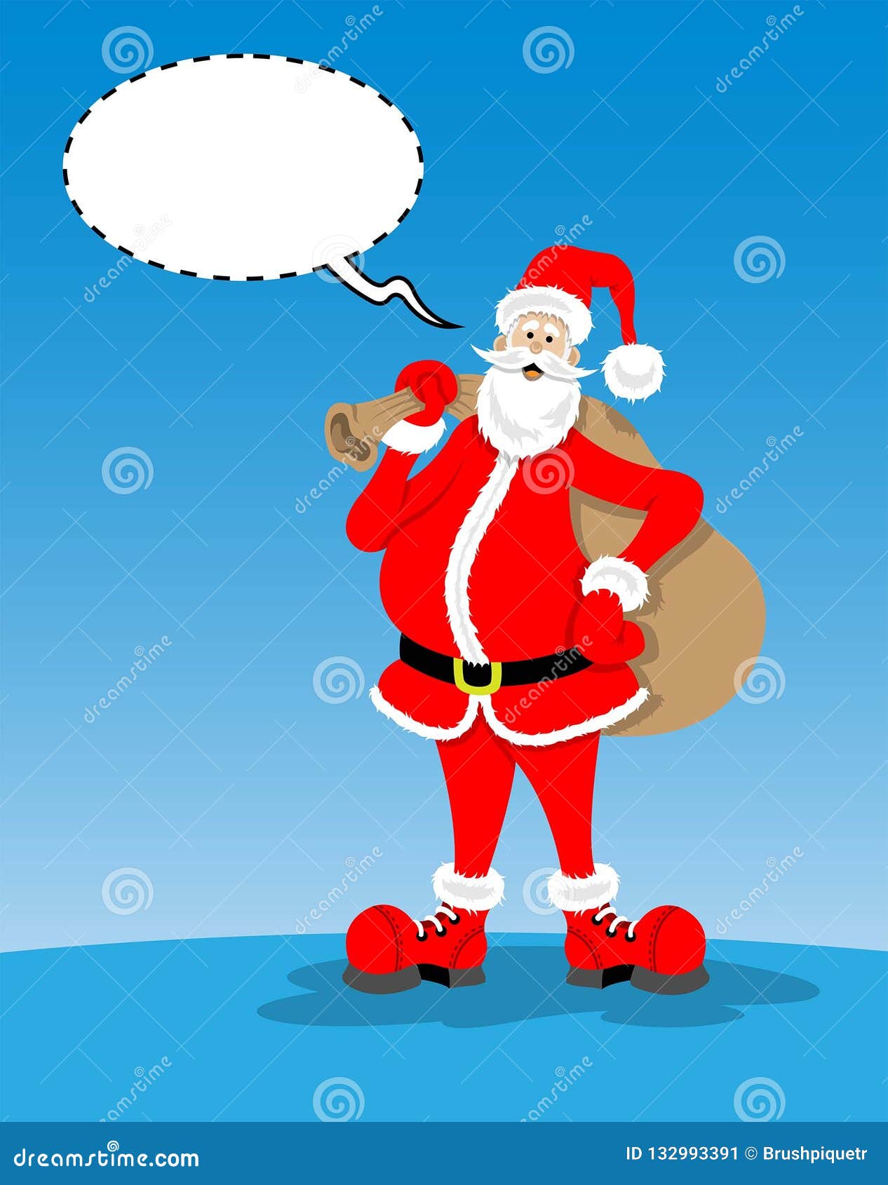 Santa Claus Cartoon with Comic Chat Whisper Bubble Stock Vector ...