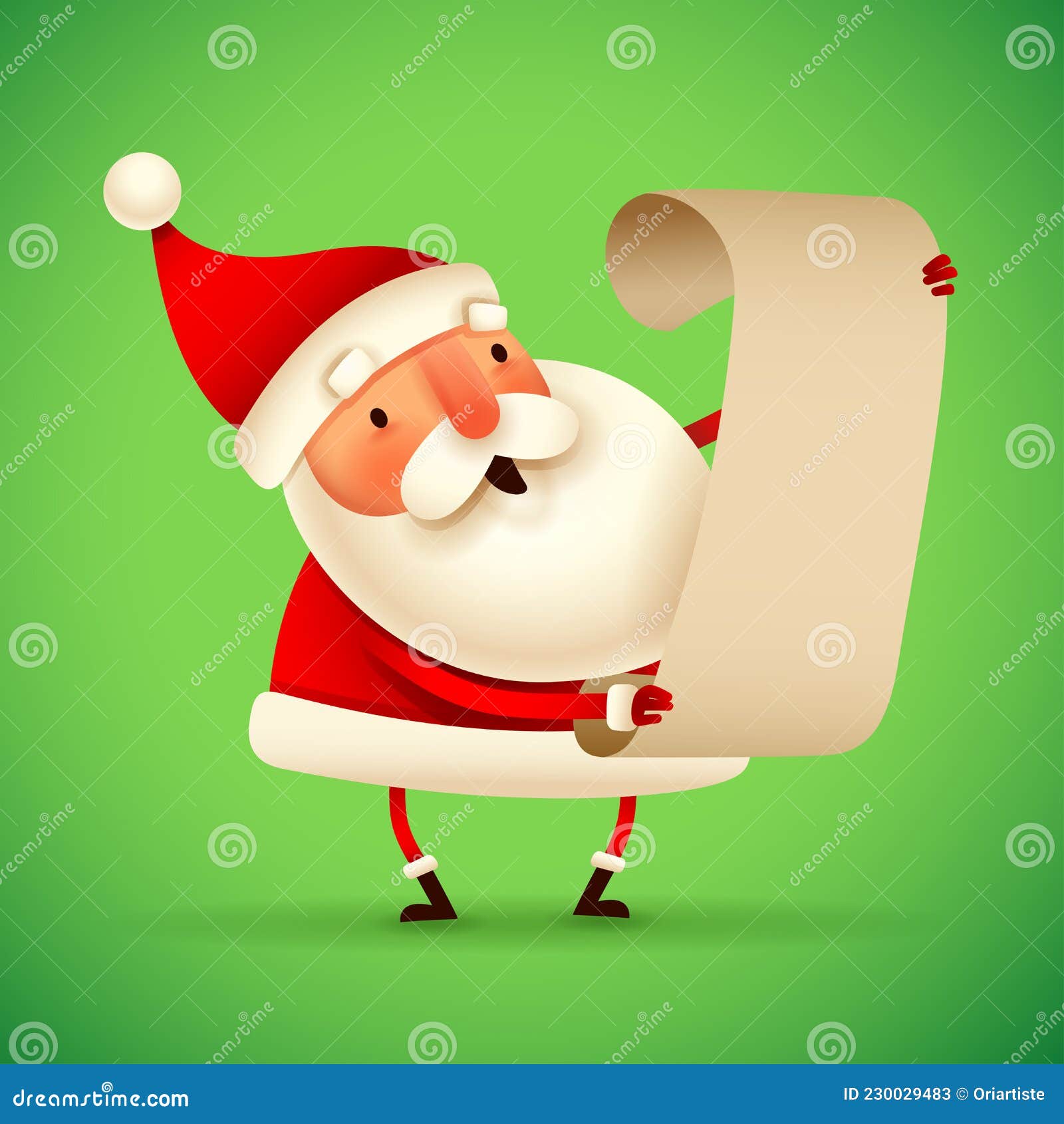 Santa Claus Checking His List Stock Vector - Illustration of cute ...