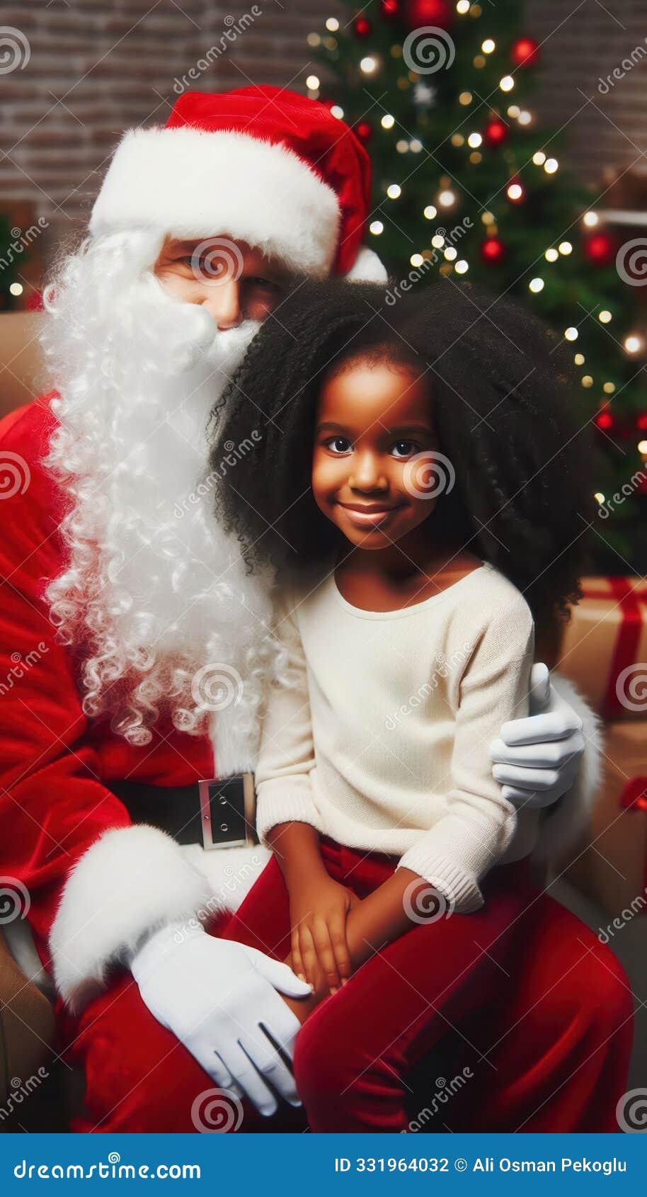 Santa Claus and Child on Knee Stock Illustration - Illustration of ...