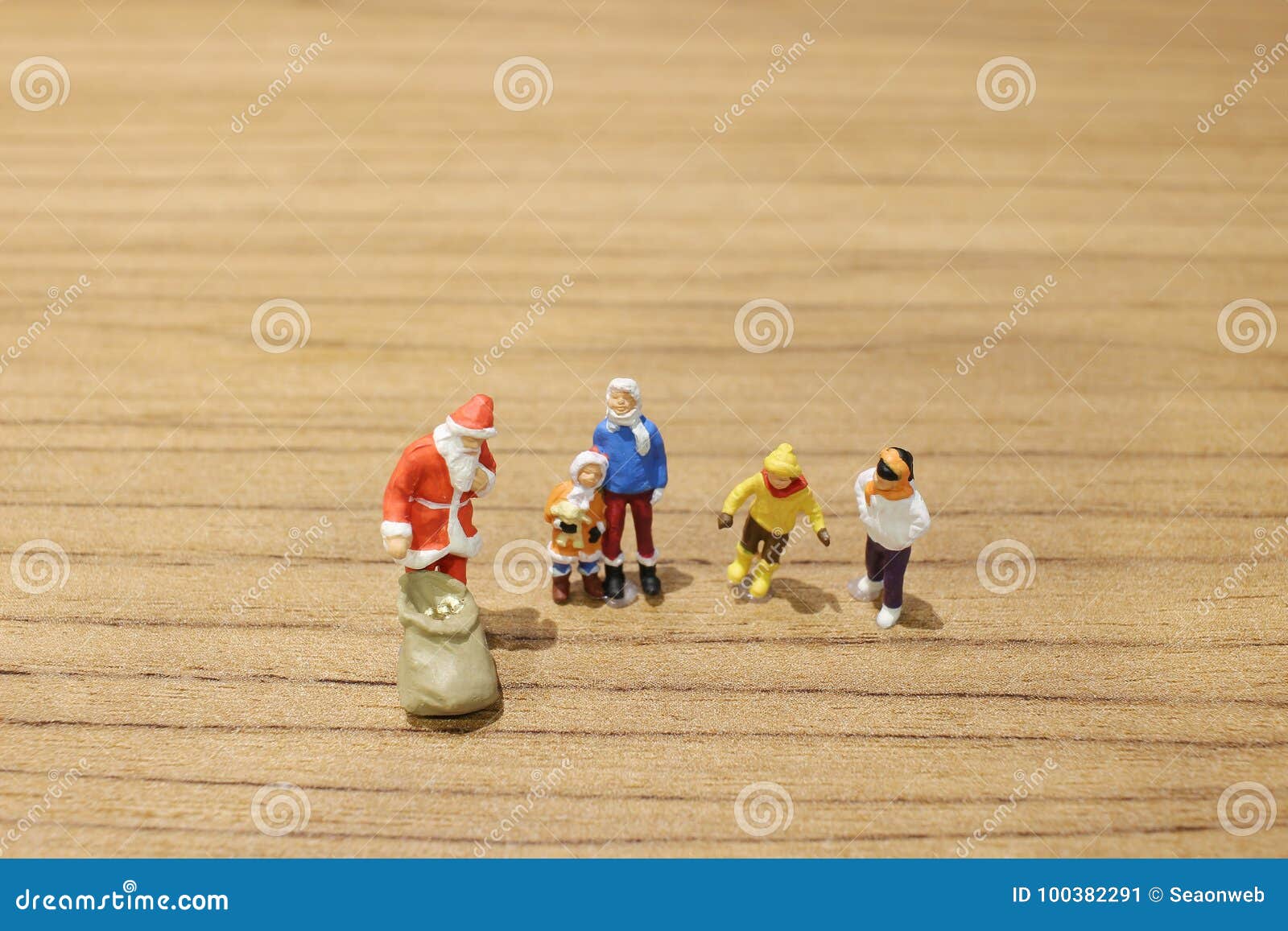 Santa Claus and Children Having a Fun. Stock Image - Image of tiny ...