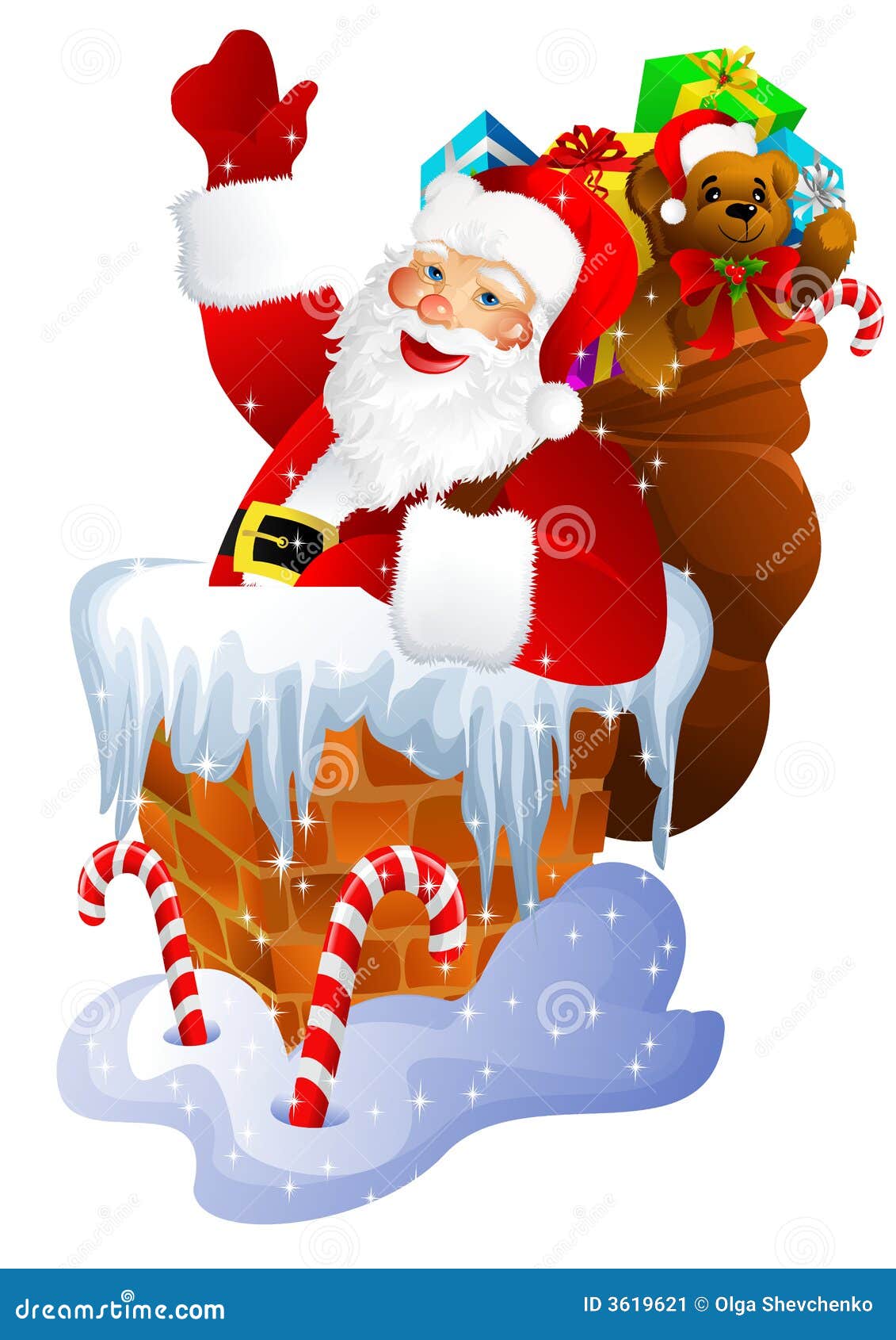 Santa Claus In Chimney Stock Image - Image: 3619621
