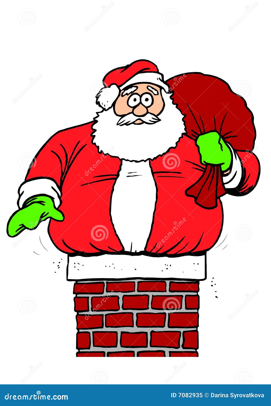 Stock Photo: Santa Claus in the chimney. Image: