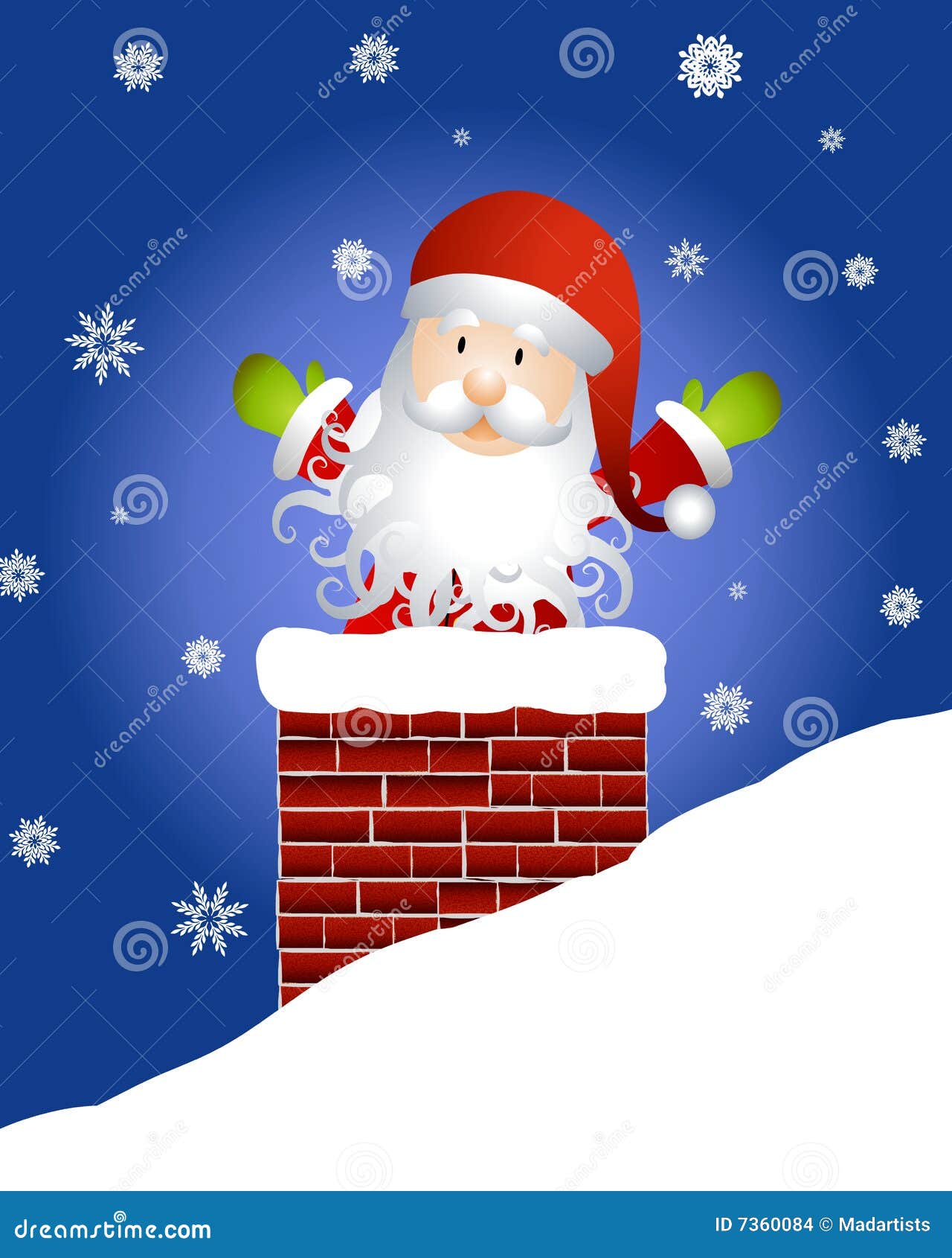 Santa Claus in Chimney stock illustration. Illustration of claus - 7360084