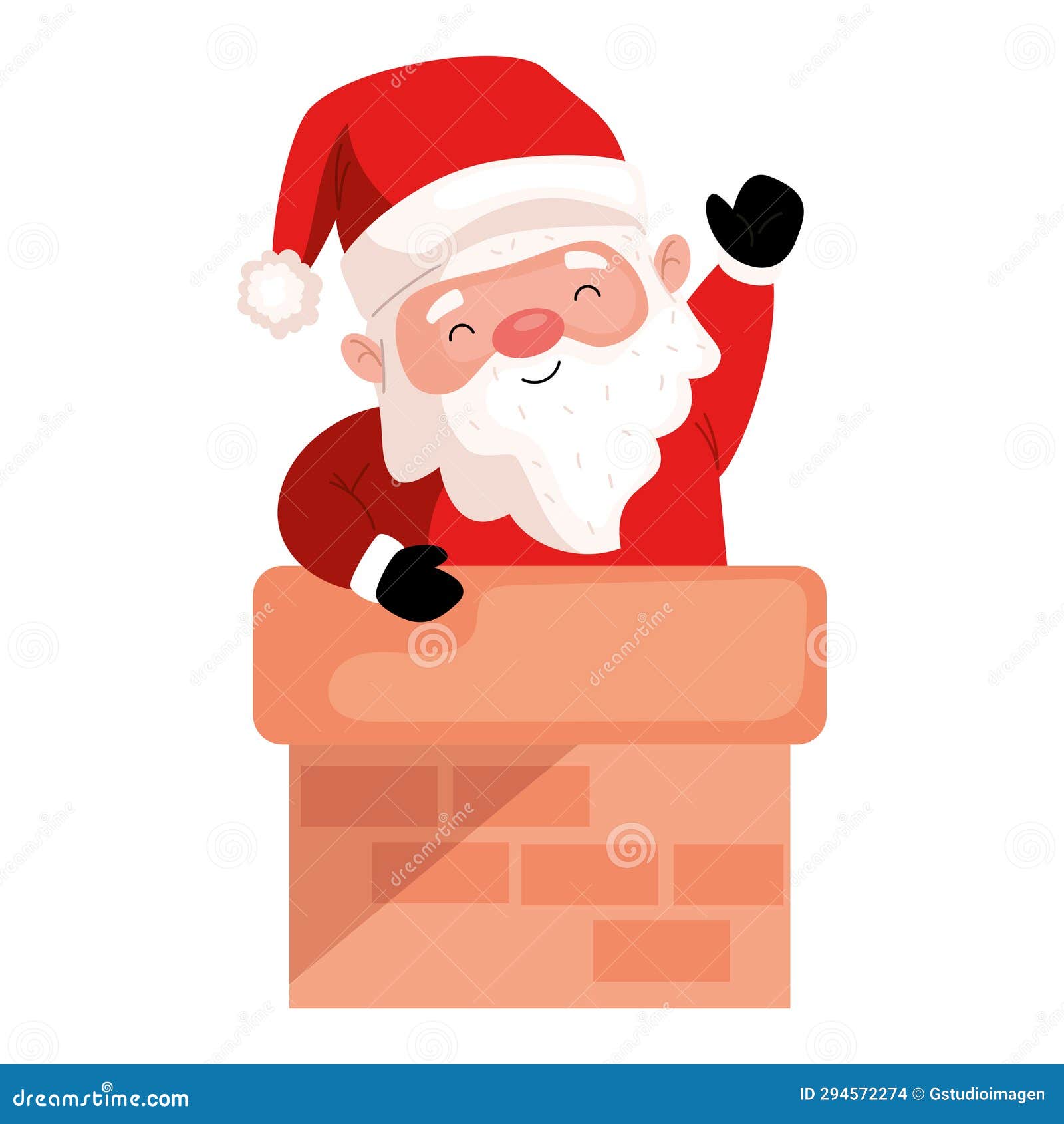 Santa claus in chimney stock vector. Illustration of december - 294572274