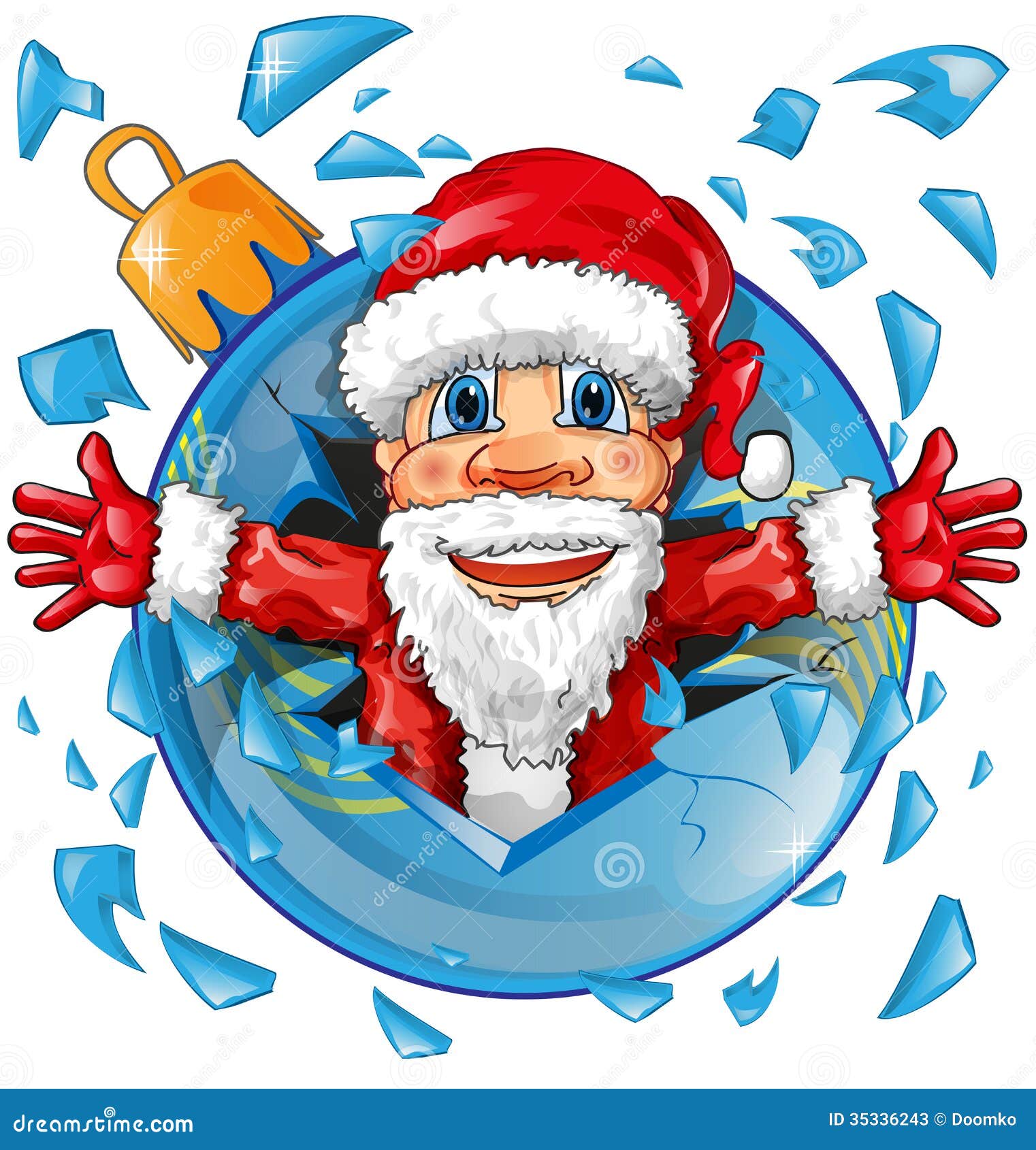Santa Claus with Christmas Ball Stock Vector - Illustration of happy ...