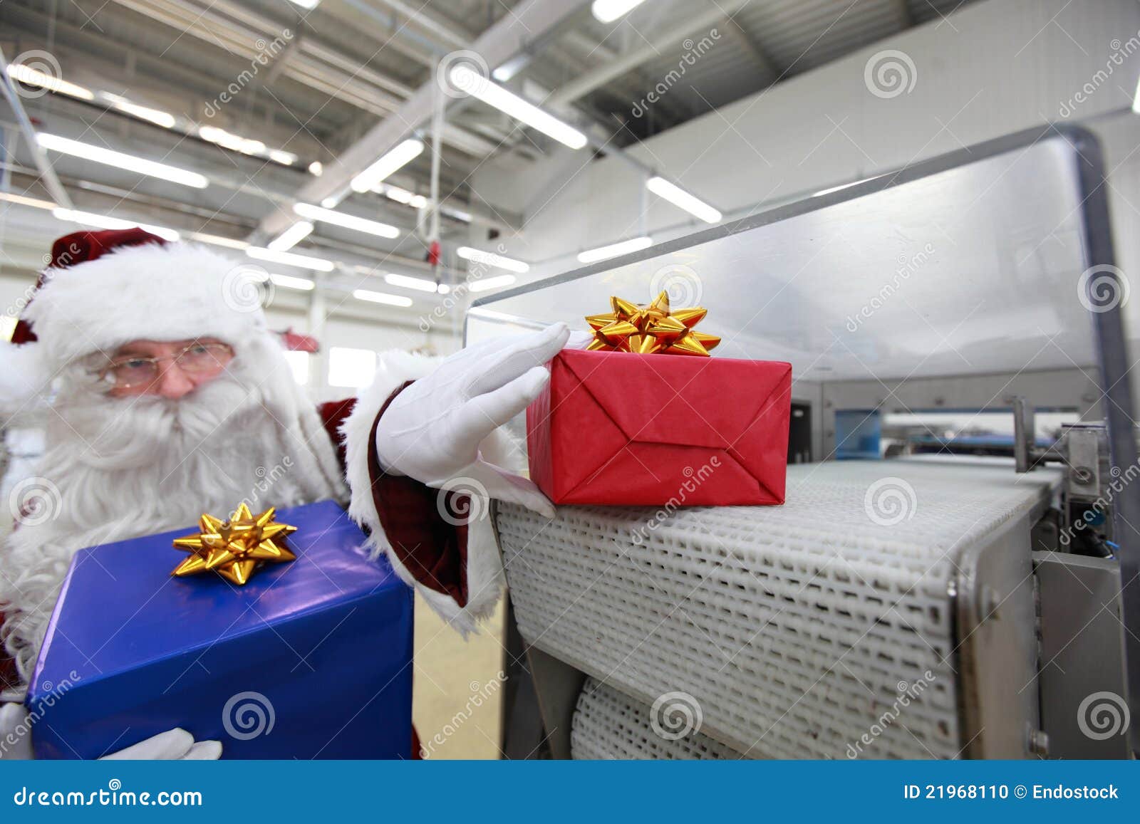 Santa Claus & Christmas Gift Machine Stock Photo - Image of manager ...