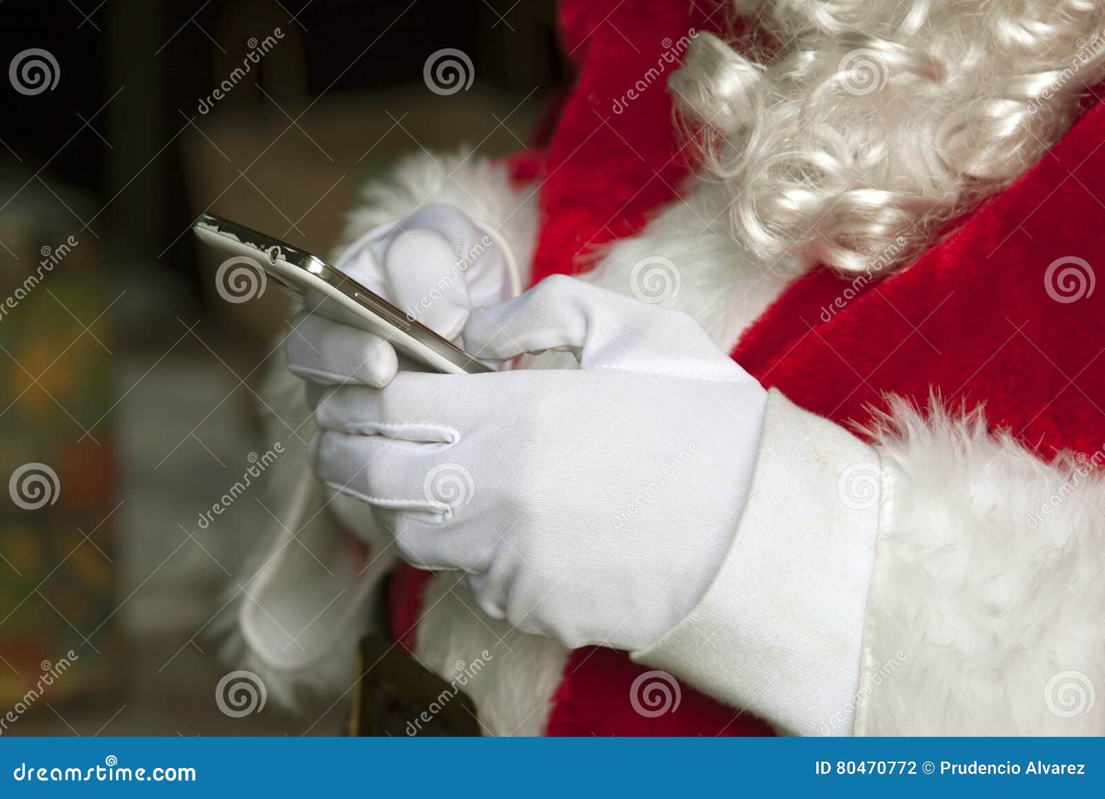 Santa Claus Christmas Mobile Phone Stock Photo - Image of messages ...