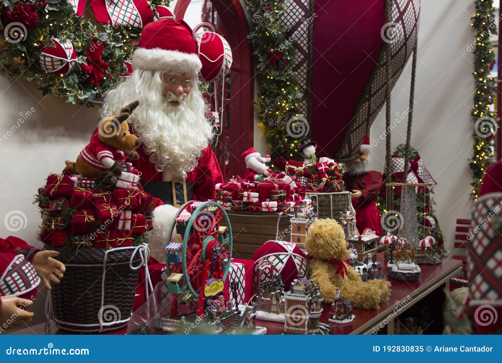 Santa Claus, Christmas Scene with Presents and Objects from Trees ...