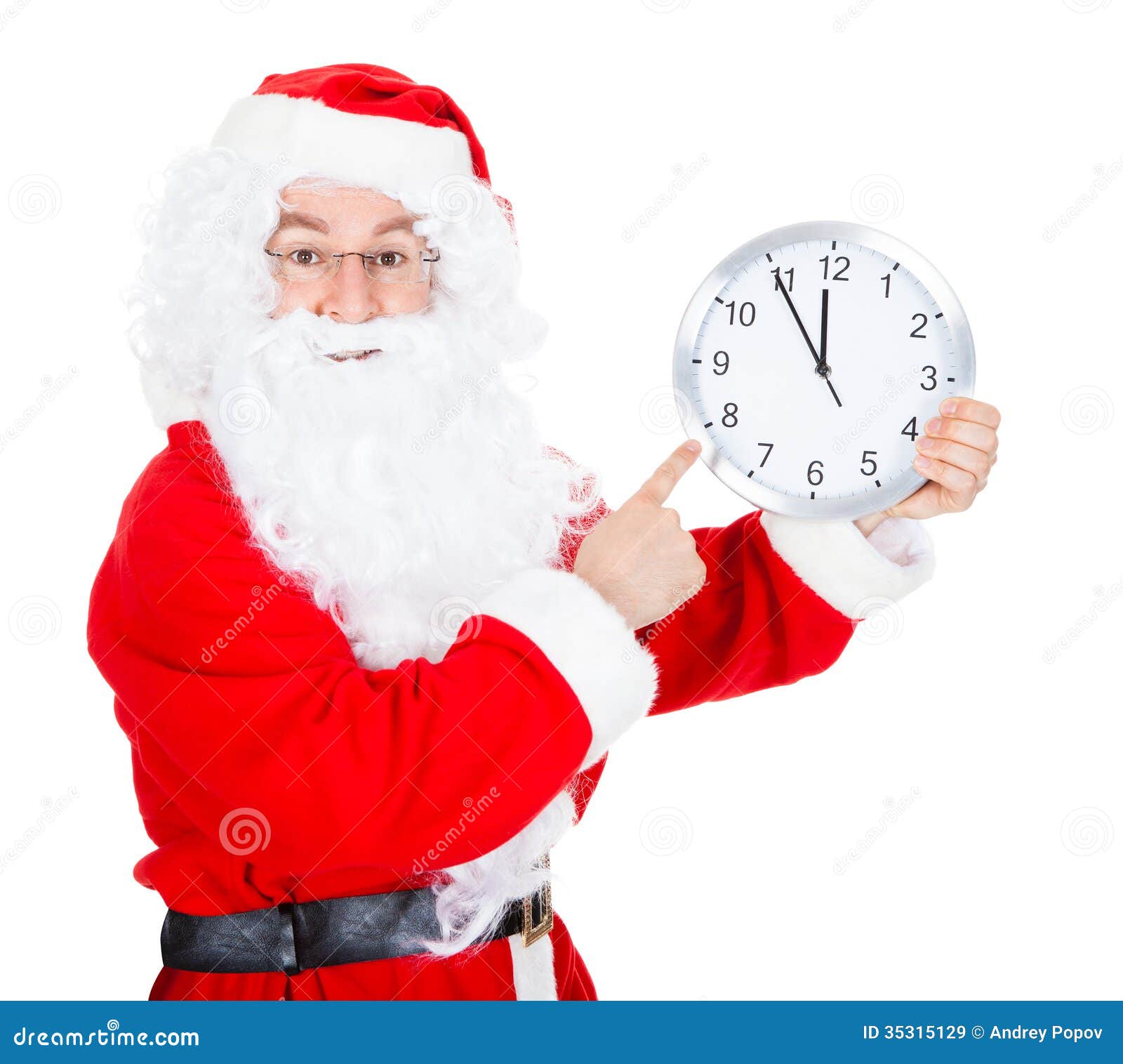 Santa Claus with Clock imagem de stock. Imagem de macho - 35315129