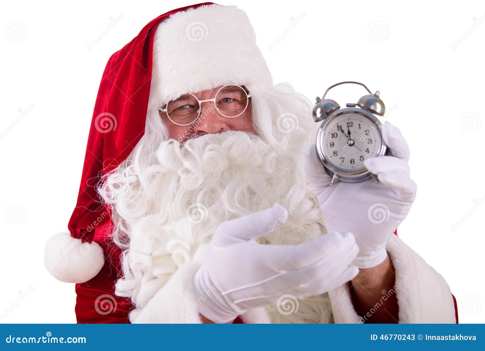 Santa Claus with Clock stock afbeelding. Image of mensen - 46770243