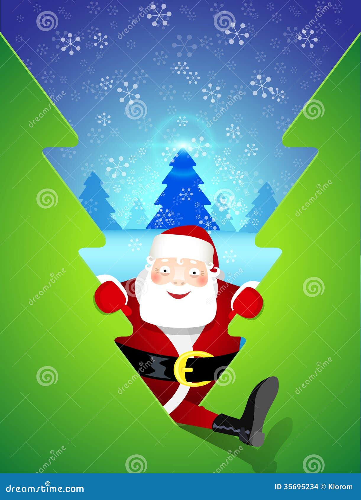 Santa Claus comes to visit stock vector. Illustration of gifts - 35695234
