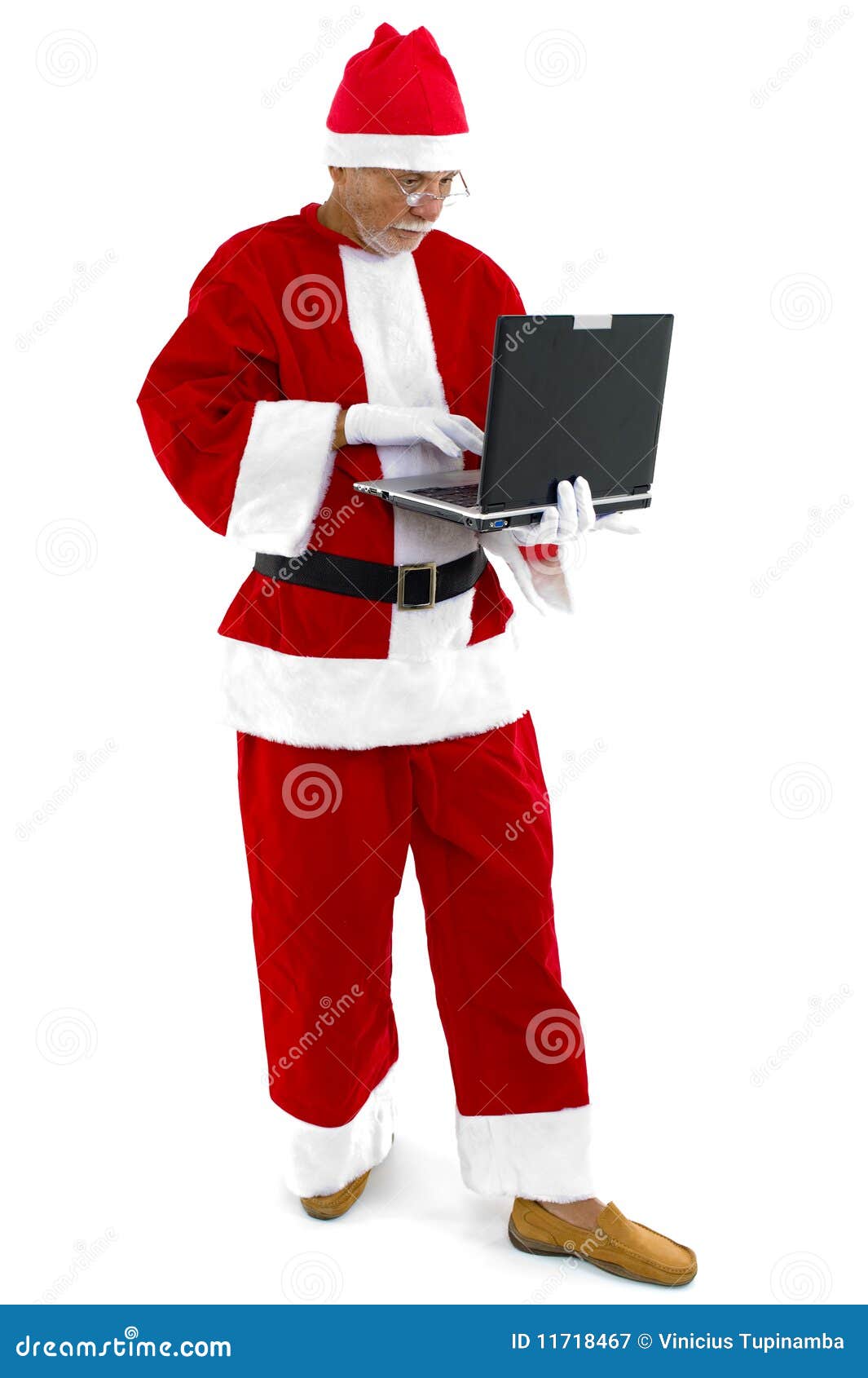 Santa Claus and Computer stock image. Image of portrait - 11718467