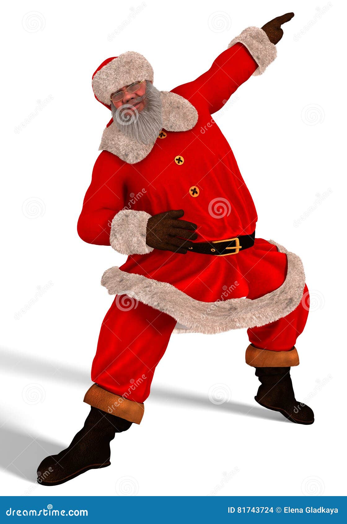 Santa Claus Dance 3D Illustration Isolated on White Stock Illustration ...