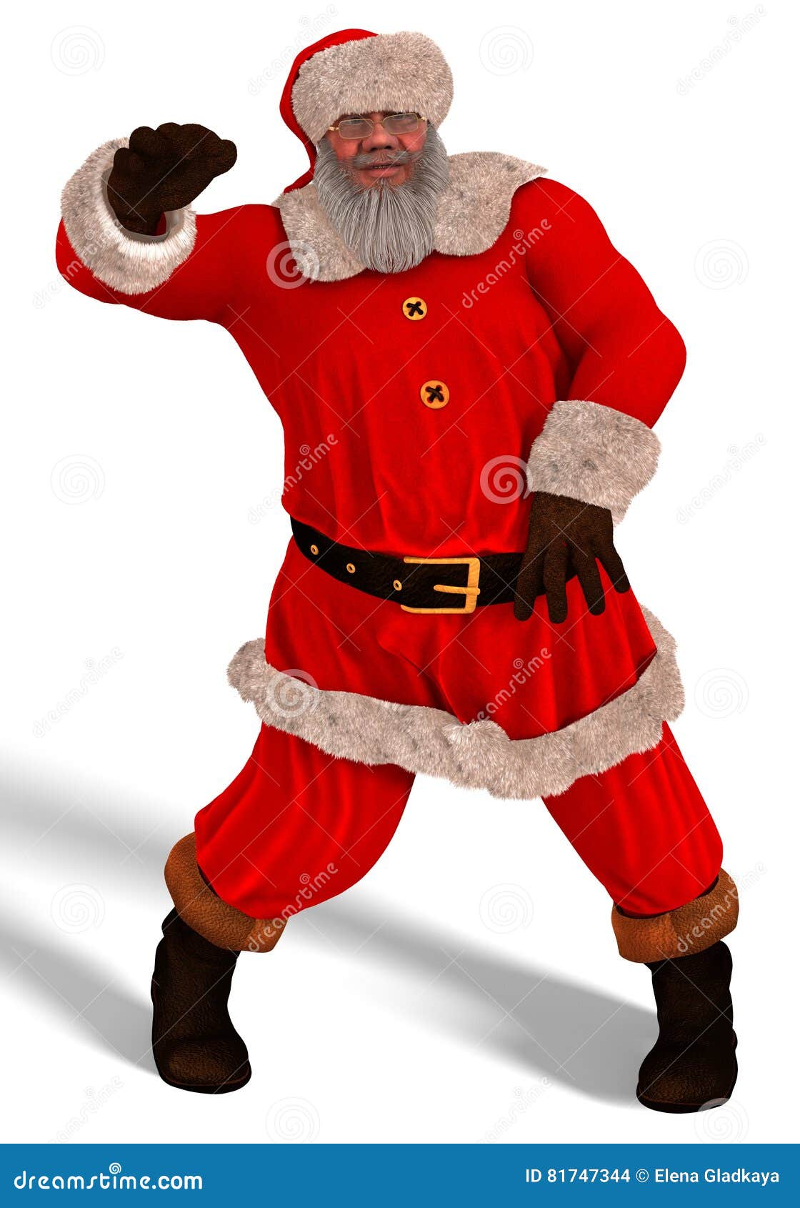 Santa Claus Dance 3D Illustration on White Stock Illustration ...