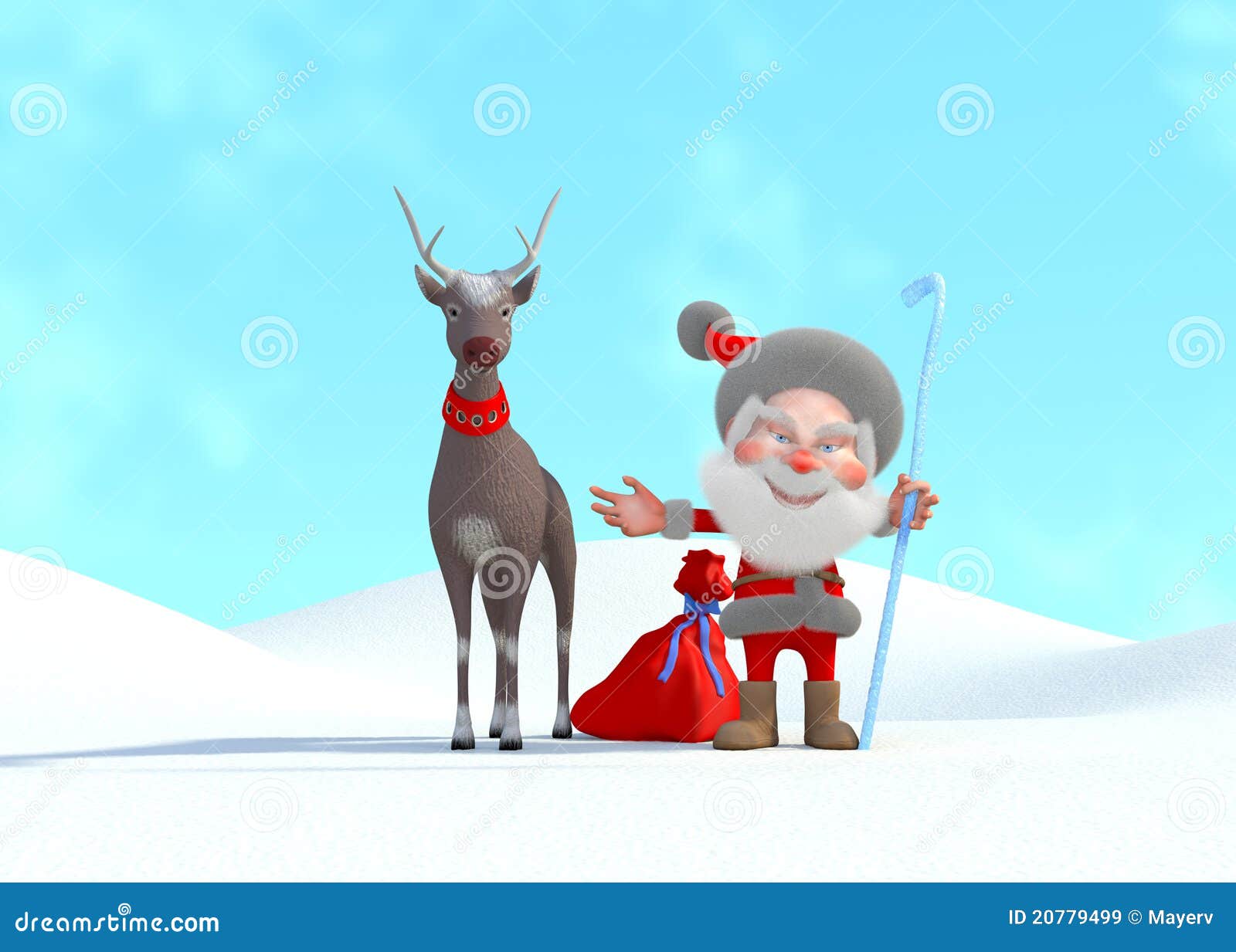 Santa Claus and Deer stock illustration. Illustration of santa - 20779499