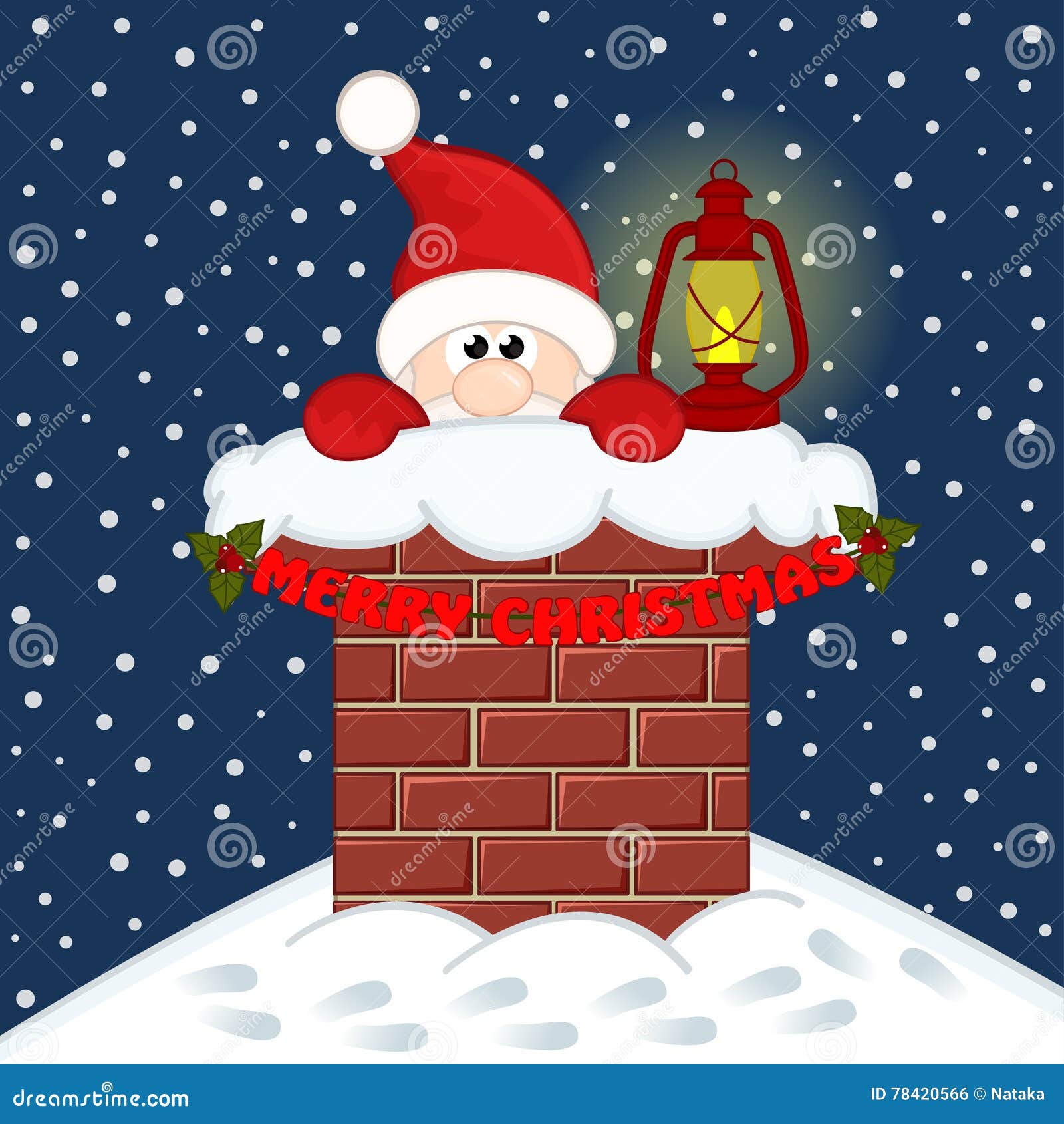 Santa Claus Dentro De La Chimenea Ilustración del Vector - Ilustración ...