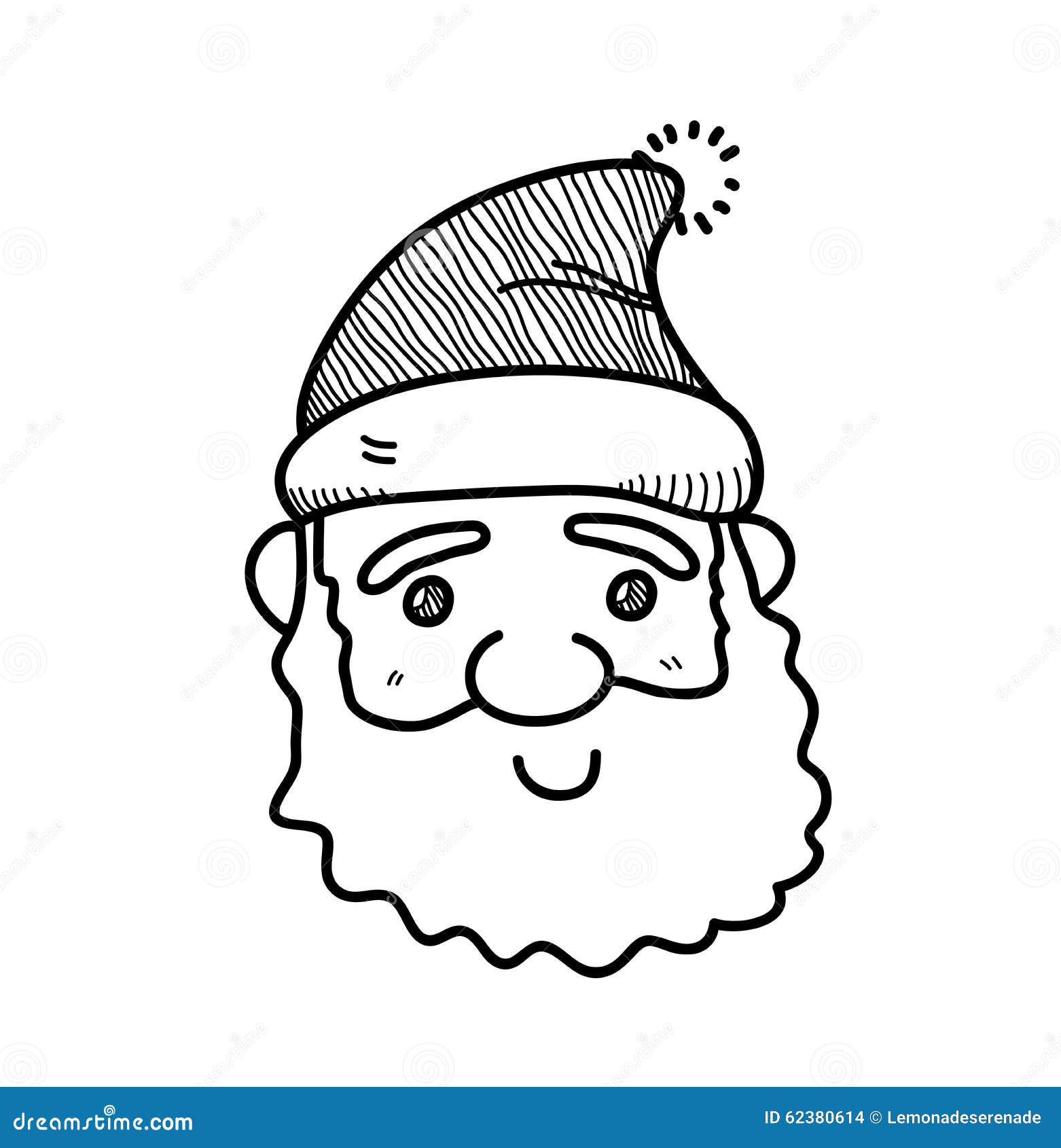 Santa Claus Doodle stock vector. Illustration of face - 62380614