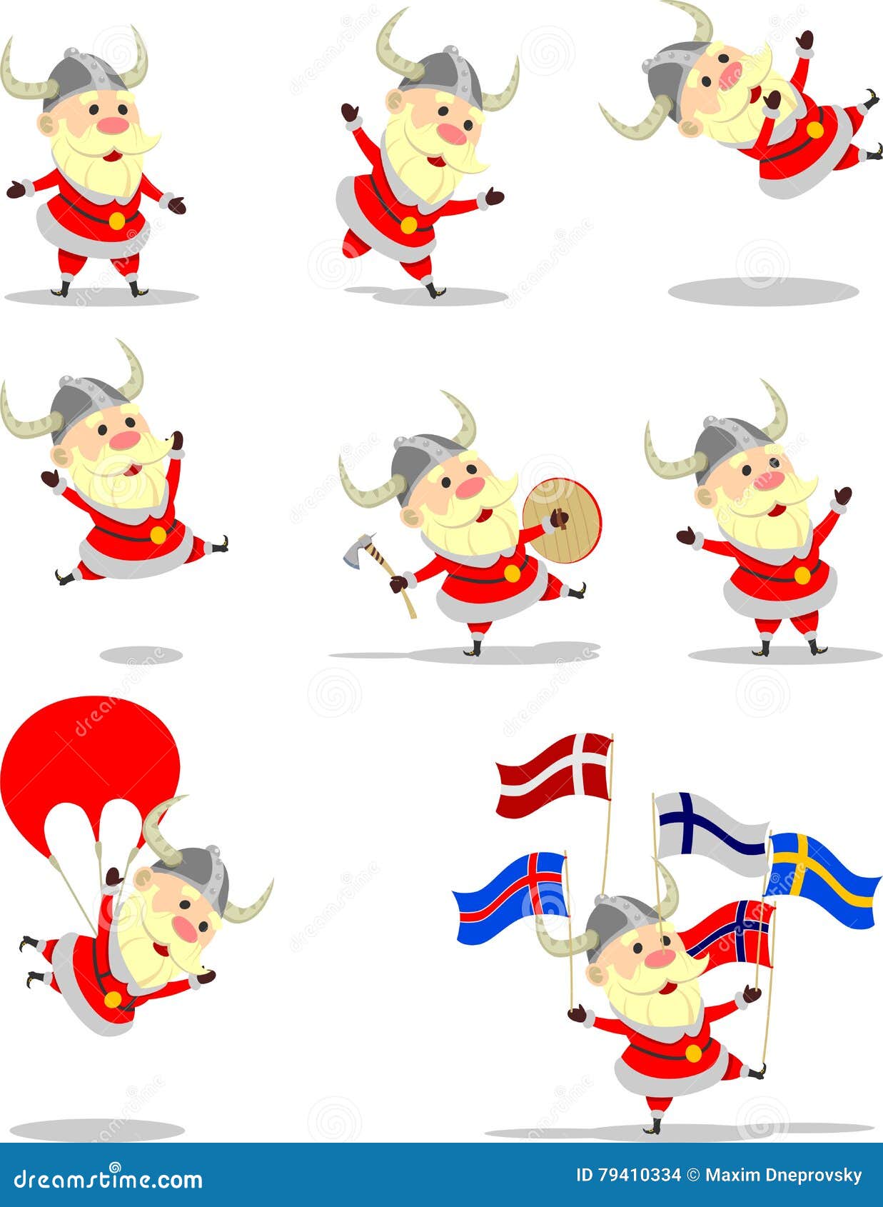 Santa Claus Dressed As Vikings Stock Vector - Illustration of claus ...