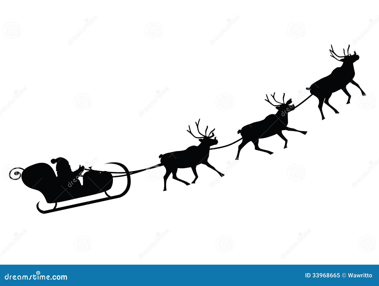 Santa Claus Driving in a Sledge Stock Vector - Illustration of sack ...