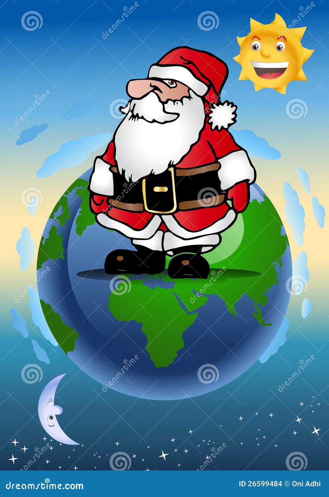 Santa With Earth Globe Stock Image | CartoonDealer.com #27998959
