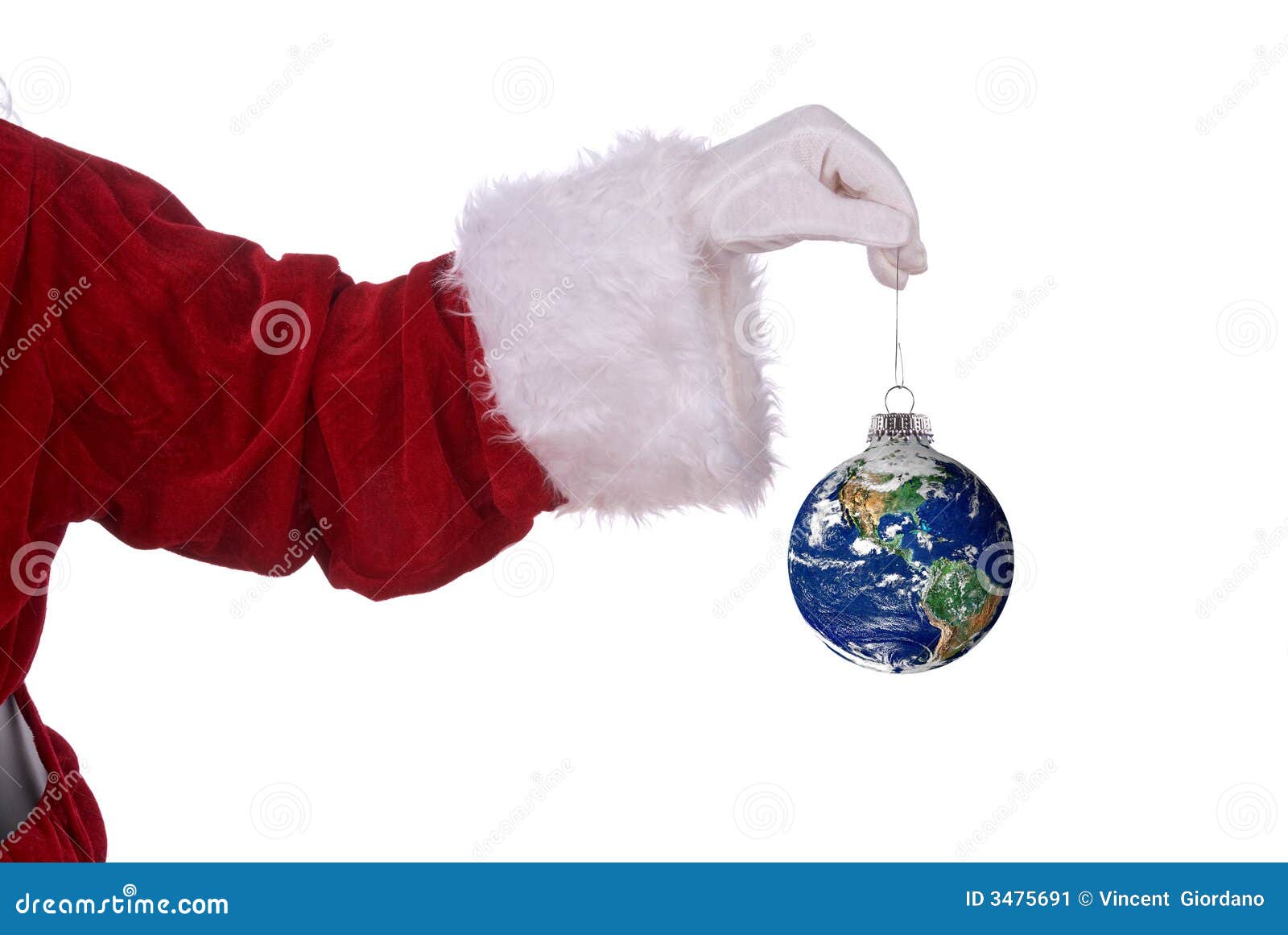 Santa Claus with Earth Ornamen Stock Image - Image of good, gift: 3475691