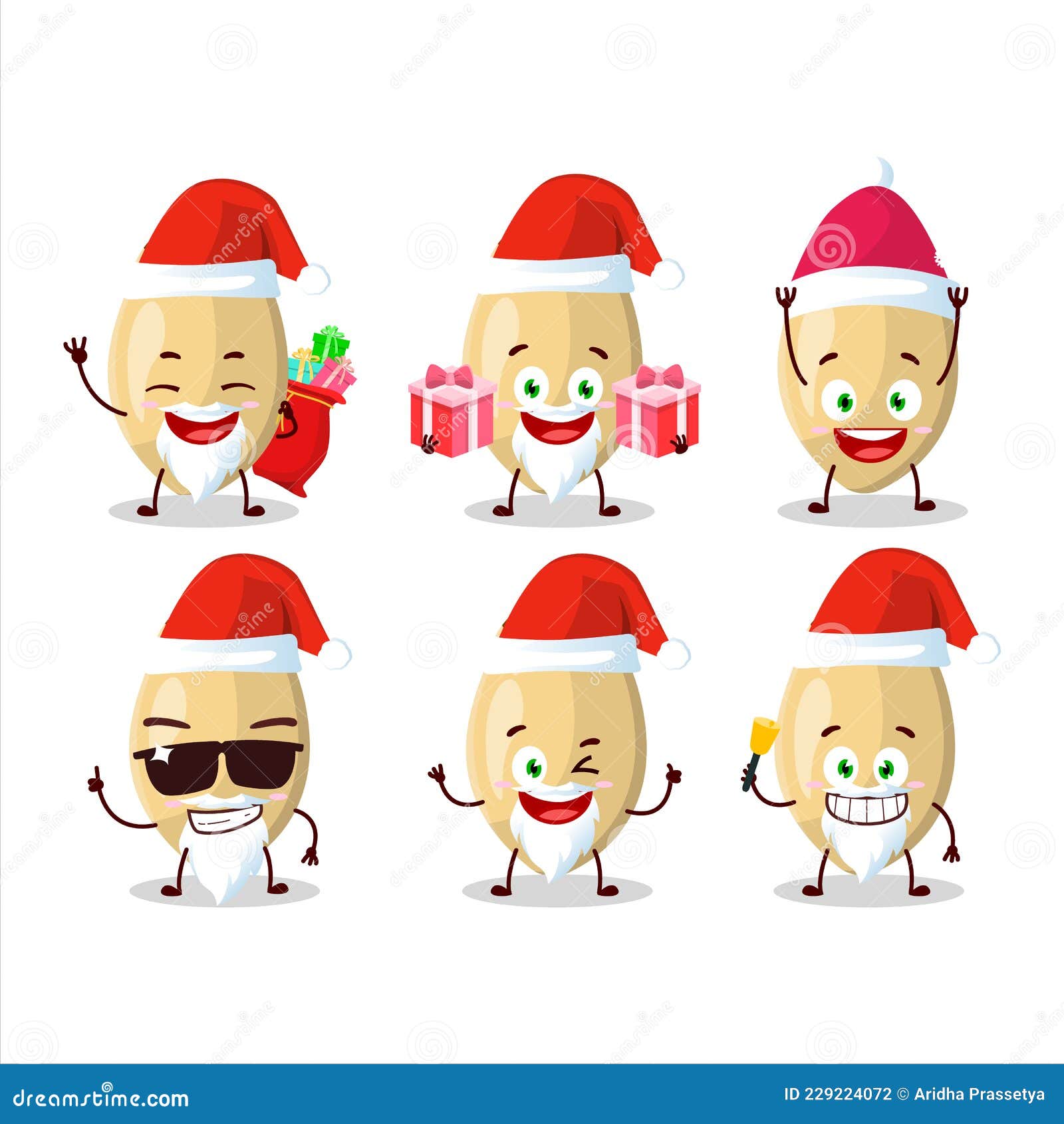 Santa Claus Emoticons with Pine Nuts Cartoon Character Stock Vector ...