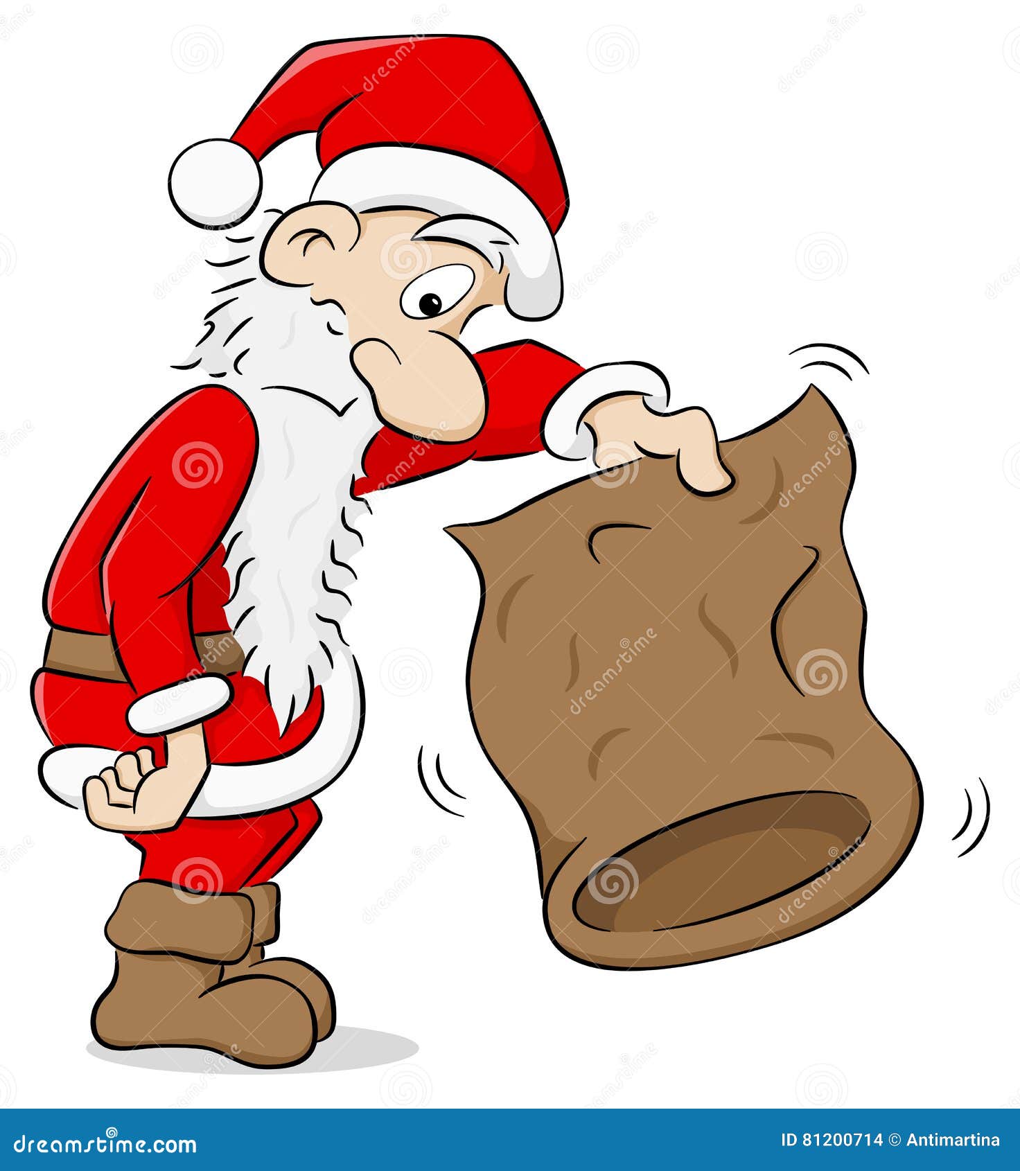 Santa Claus with an Empty Bag Stock Vector - Illustration of excuse ...