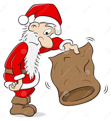 Santa Claus with an Empty Bag Stock Vector - Illustration of excuse ...